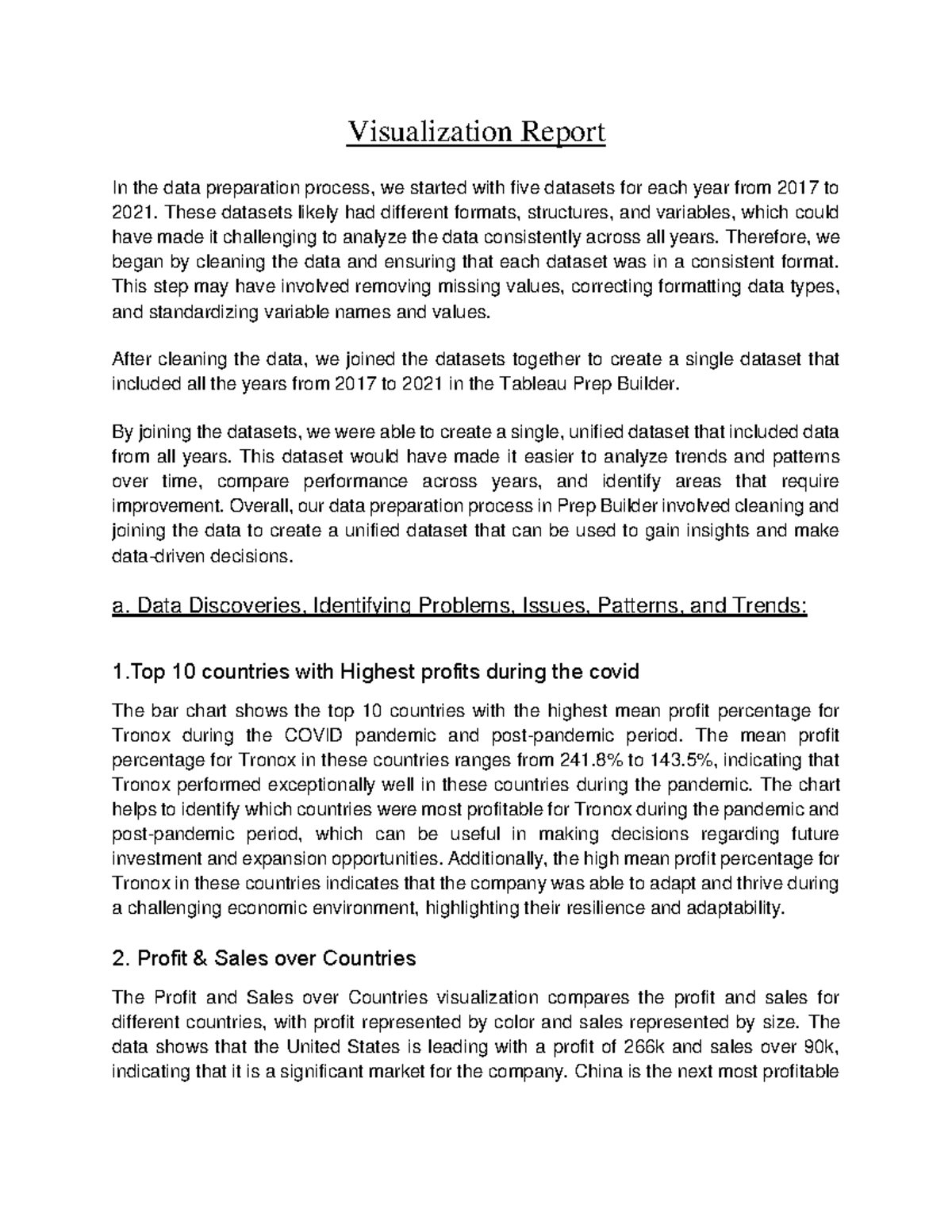 Visualization Report: Data Preparation and Insights - Studocu