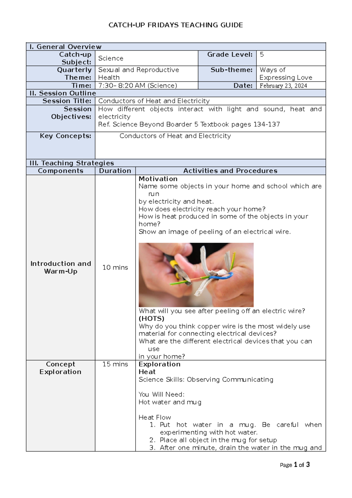 Grade 5- Science- Health ED Catch-UP- Friday - CATCH-UP FRIDAYS ...