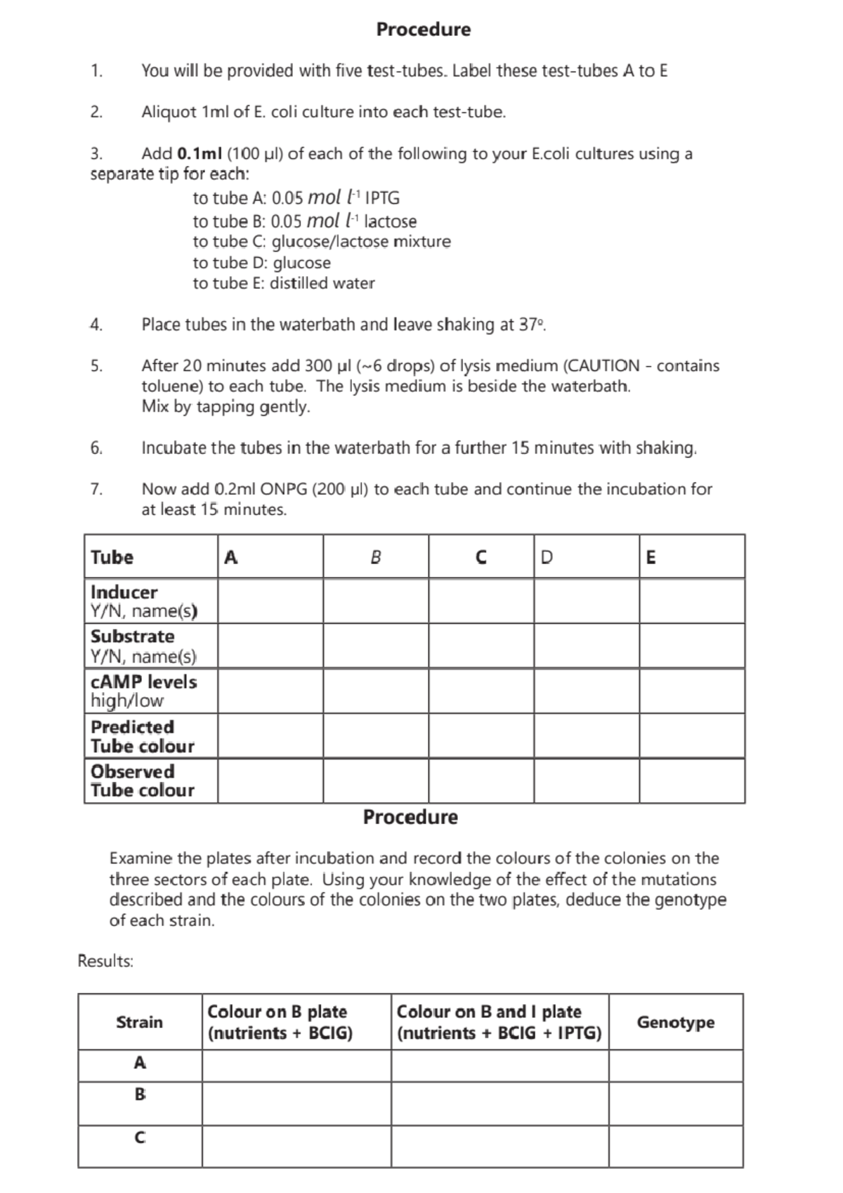 Lab 5 printout of instructions - Procedure 1. You will be provided with ...