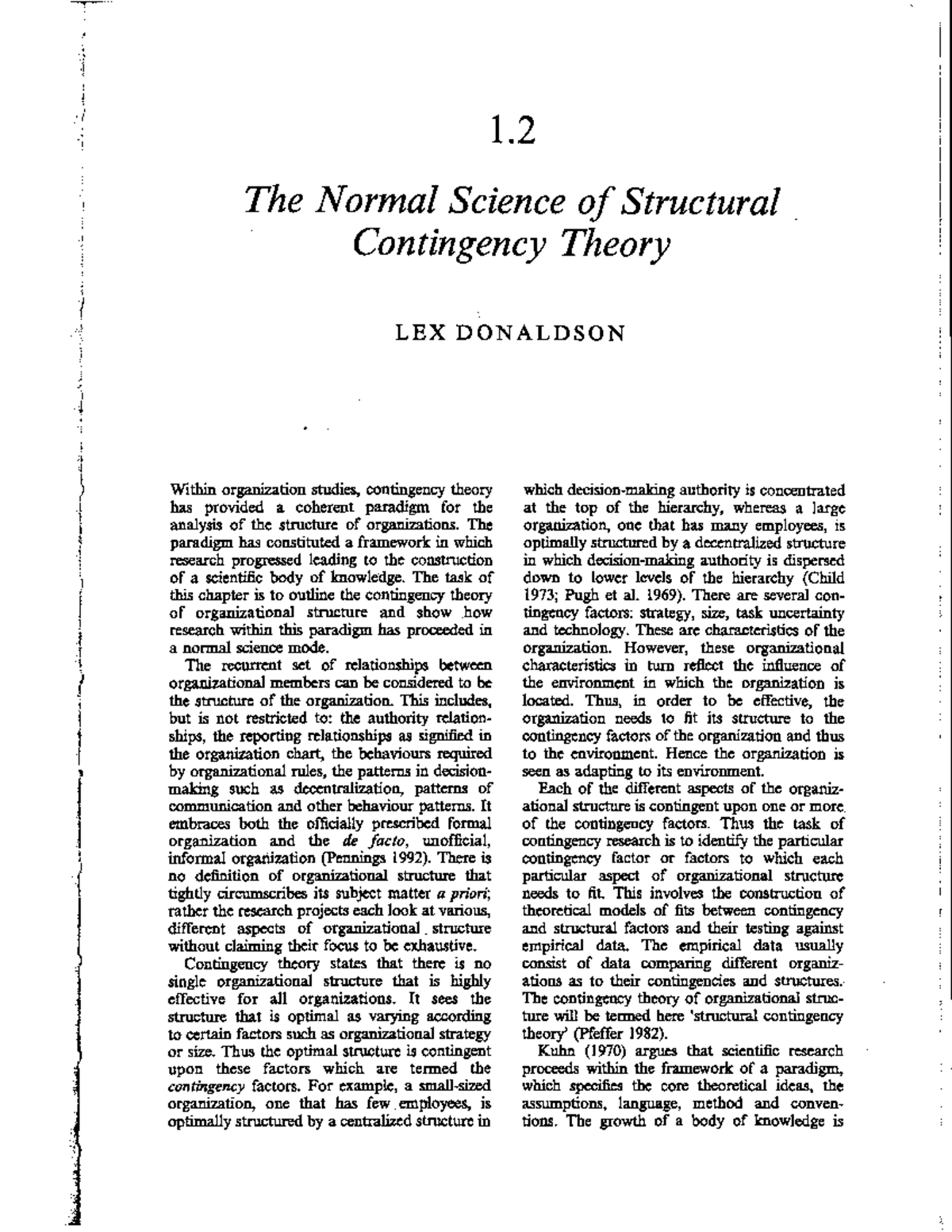 1.2- The Normal Science of Structural Contingency Theory - The Normal ...