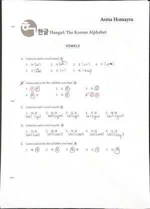 Homework 2.1 for korean class - lang 1170 - Studocu