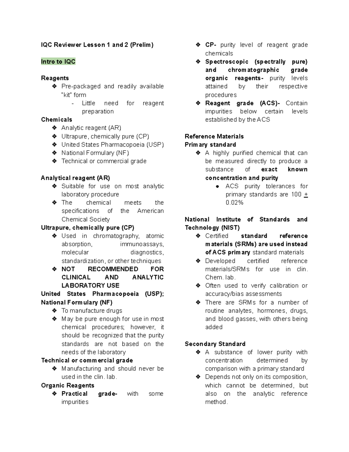Instrumentation and Quality Control Reviewer (Basic Separation ...