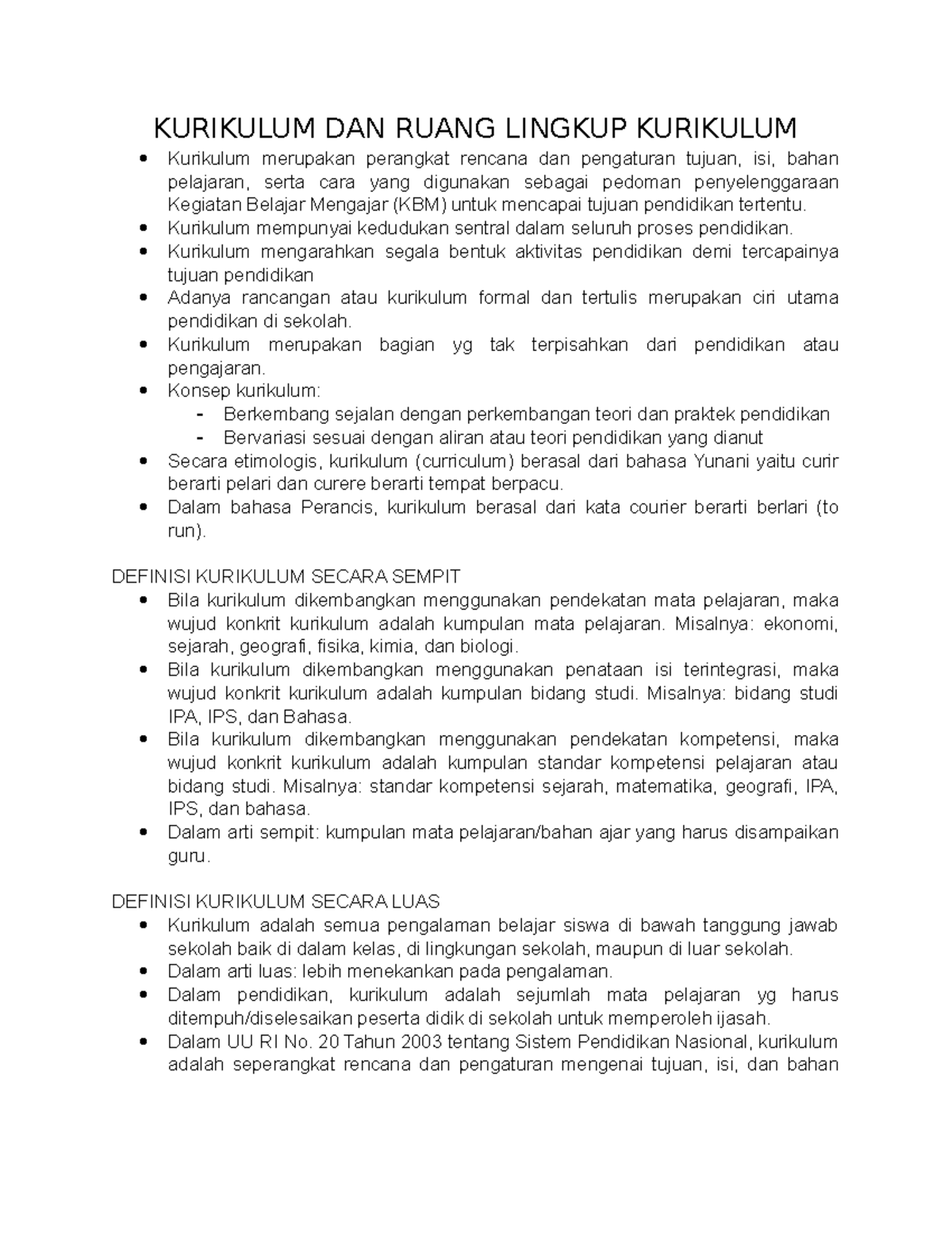 Kurikulum dan Ruang Lingkup Kurikulum - KURIKULUM DAN RUANG LINGKUP ...