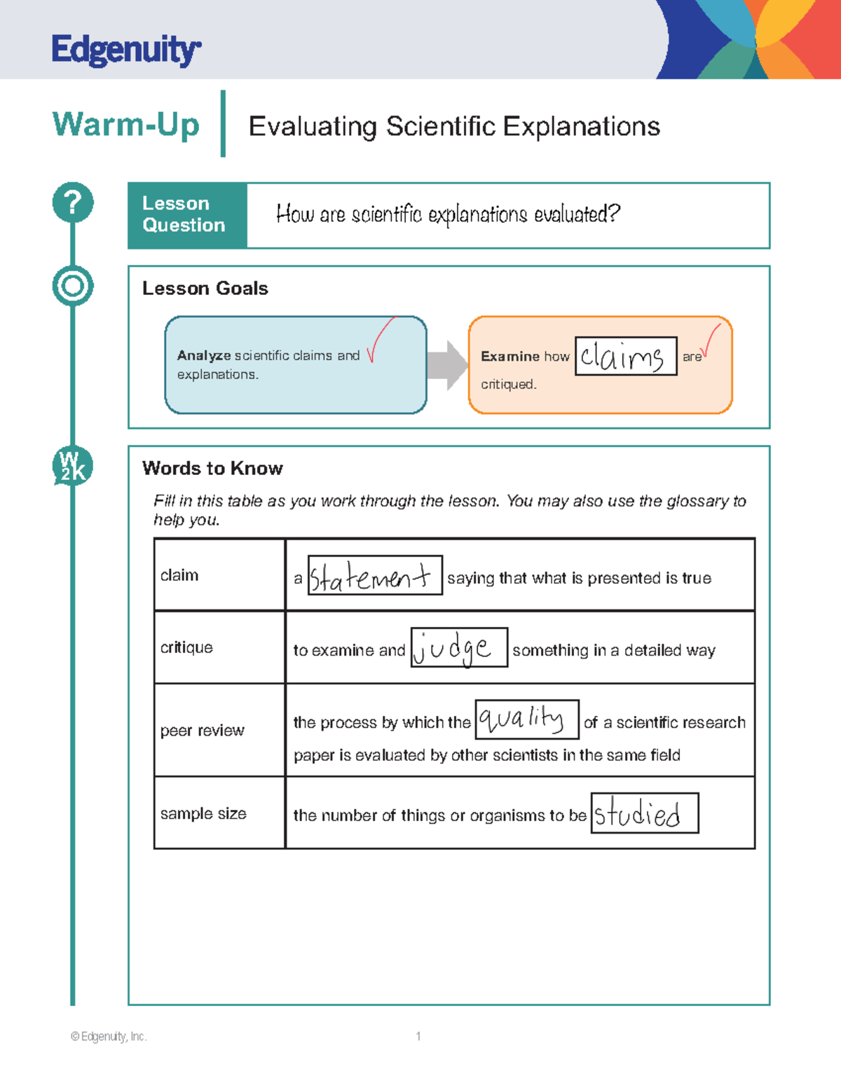 8302-01-08-Evaluating Scien Expl-Unit 1 - Warm-Up Evaluating Scientific ...