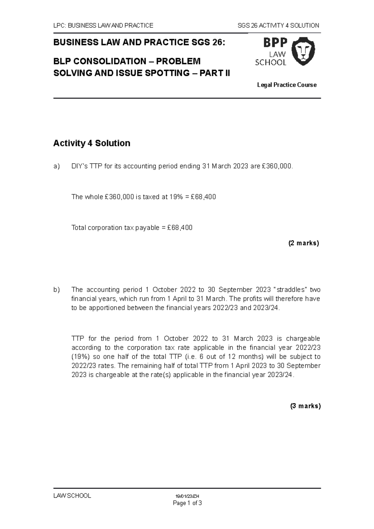 26 other activities - Matt Roden - LPC: BUSINESS LAW AND PRACTICE SGS ...