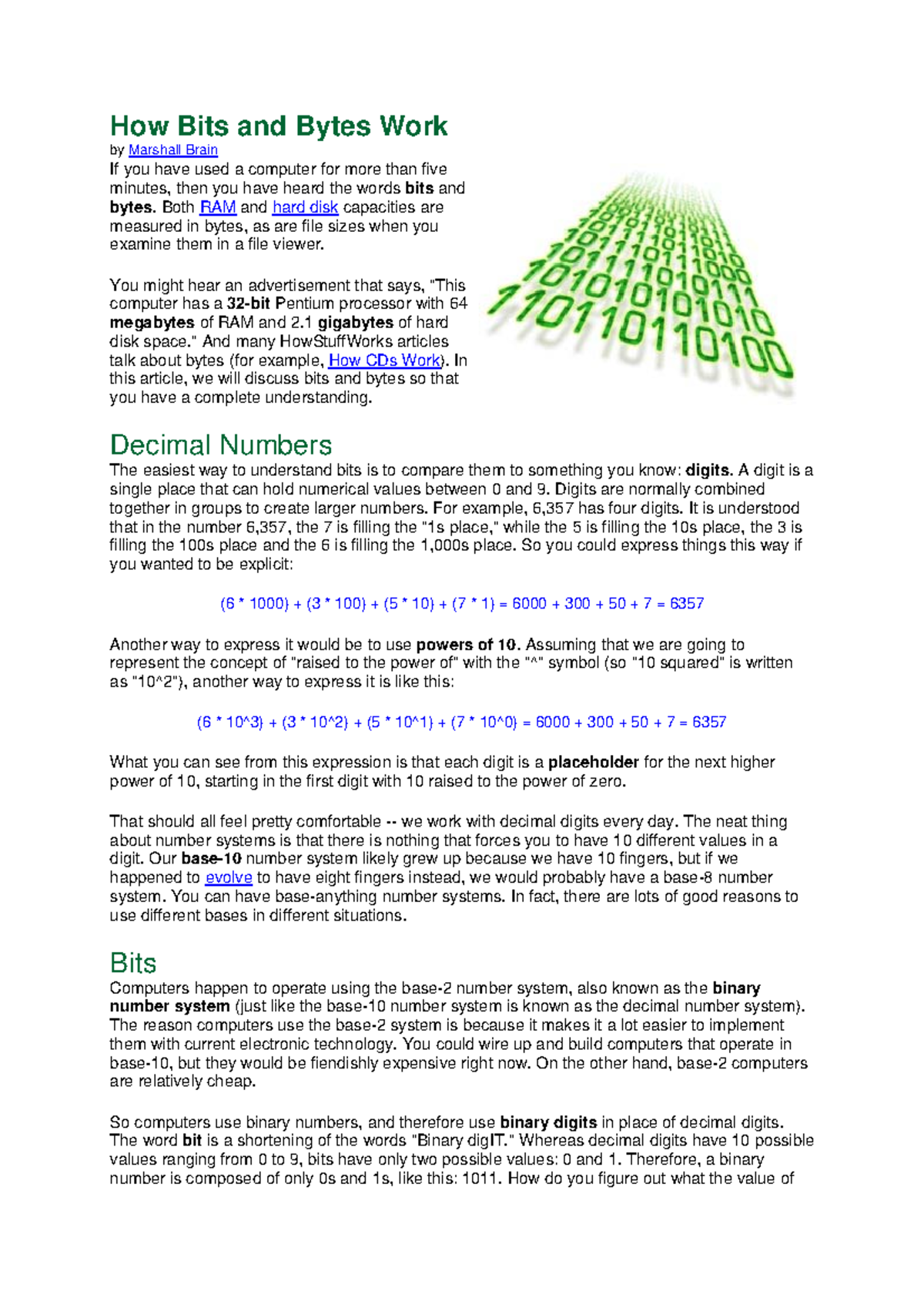How Bits and Bytes Work - Lecture notes 3 - How Bits and Bytes Work by ...