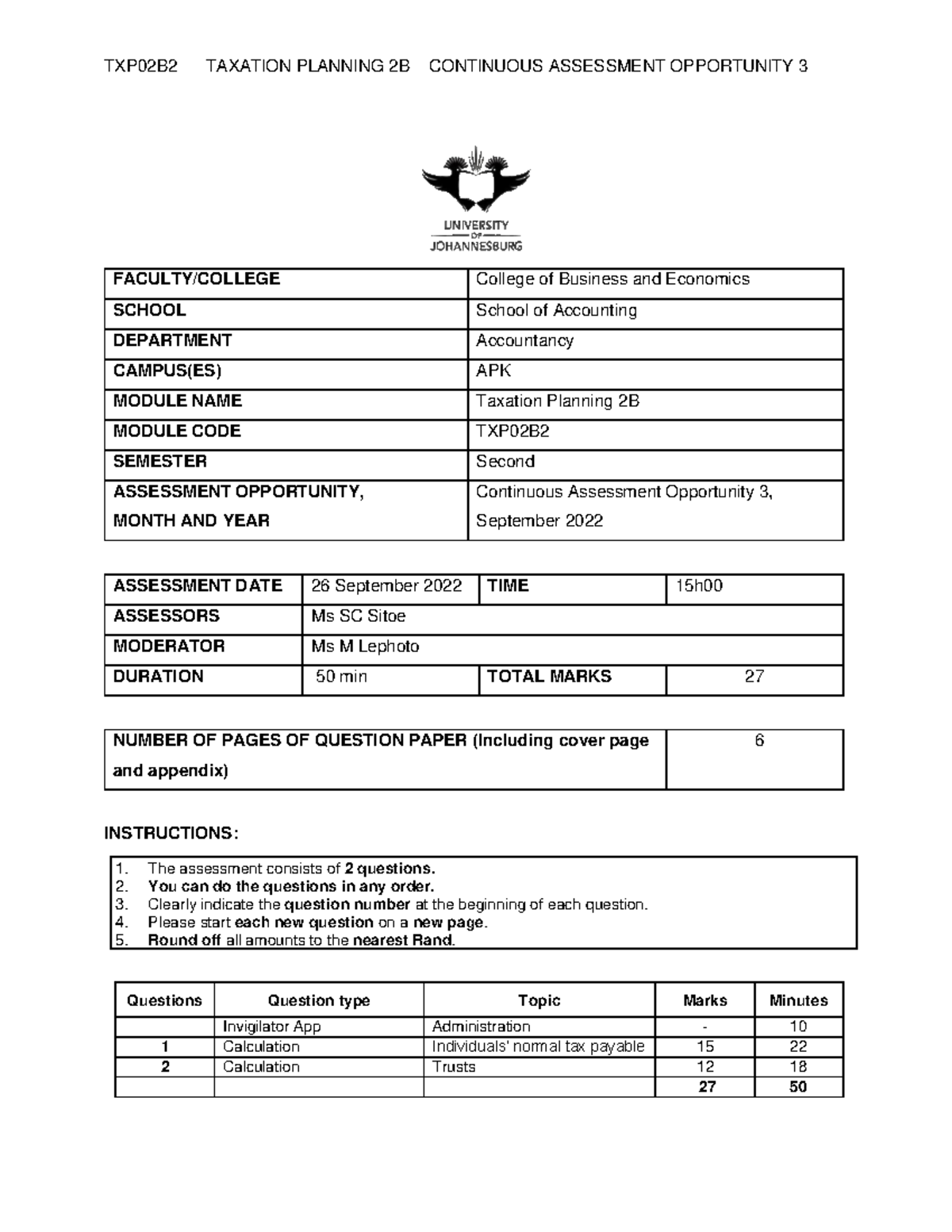 CAO3 - help with practice. - FACULTY/COLLEGE College of Business and ...