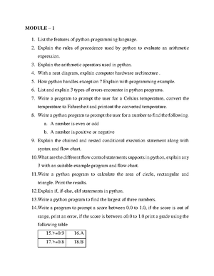 Python-M1 - This is the first module notes for python programming for ...