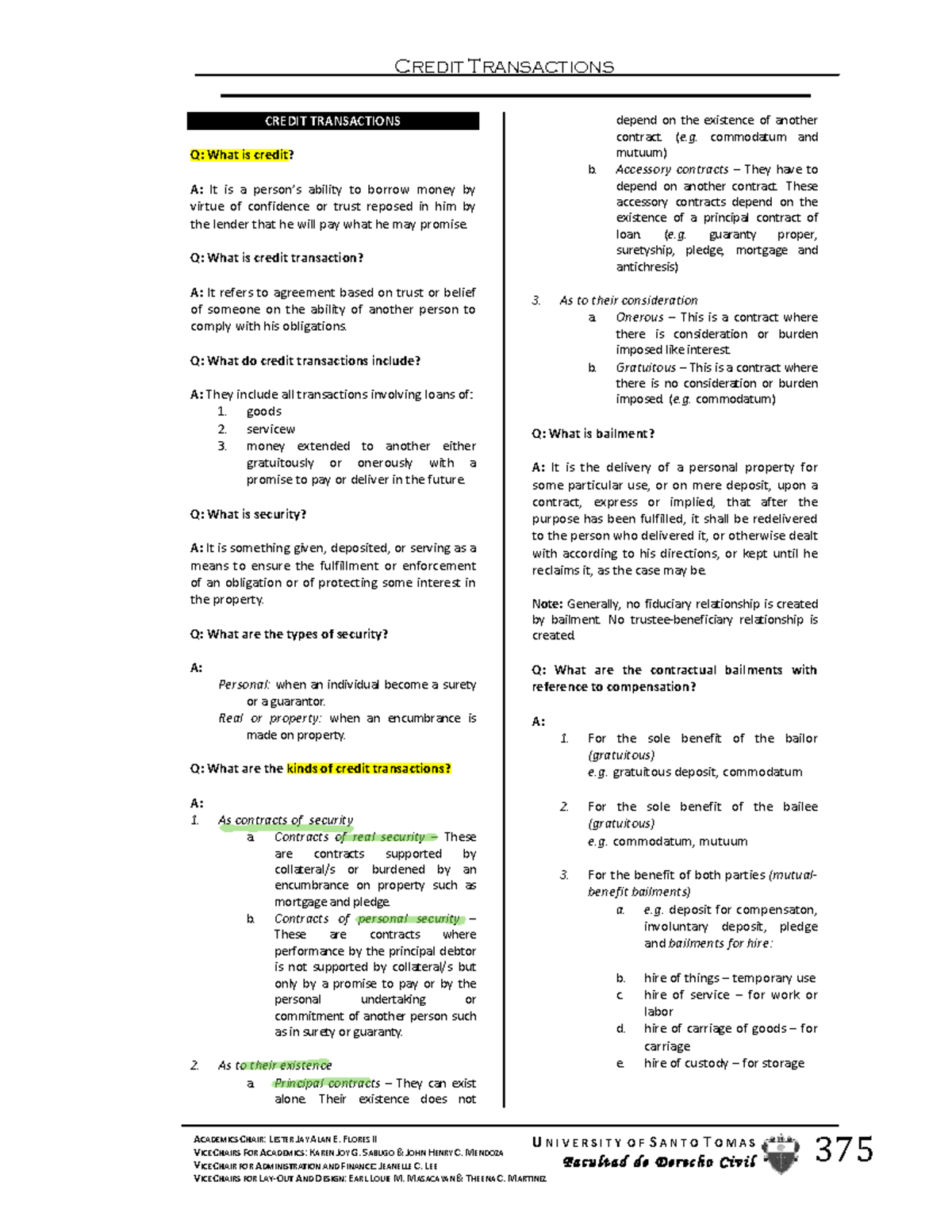 Pdfcoffee.com ust-golden-notes-2011-credit-transactions-pdf-free ...