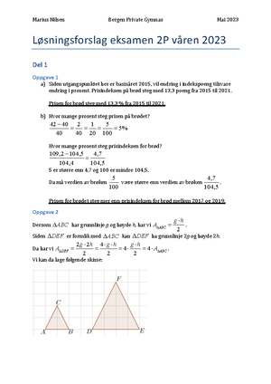Eksamen - Øving. ikke så bra - 595SFU-V Matematikk 2P 07. 1 av 6 ...
