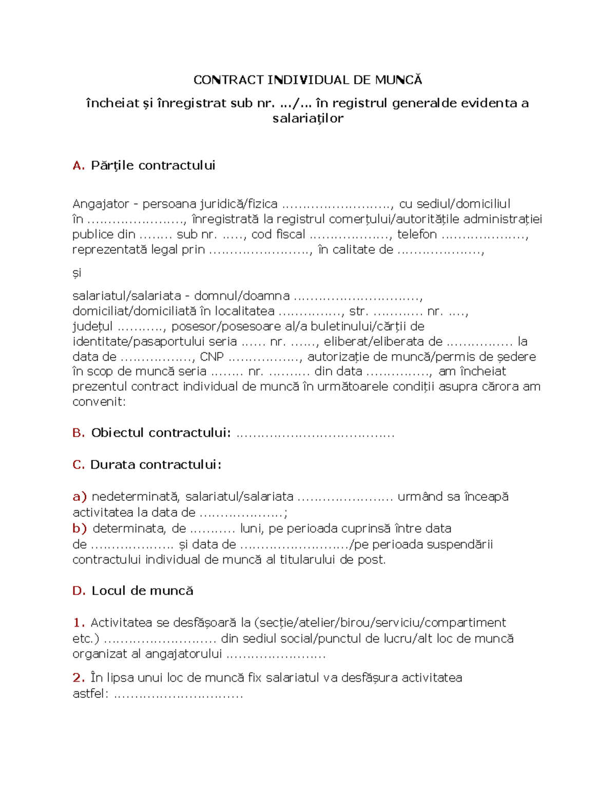 Model-contract-individual-de-munca-forma-actualizata-la-19-iulie-2021 ...