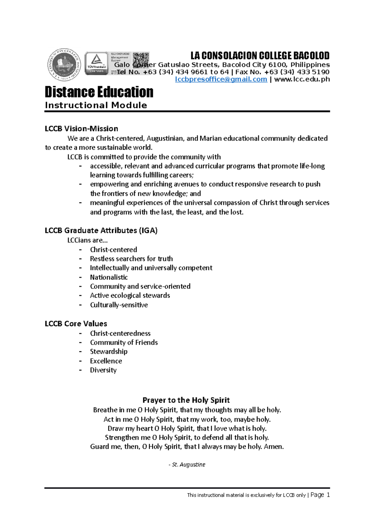 EAPP-Module-Week-1 final - LA CONSOLACION COLLEGE BACOLOD Galo Corner ...