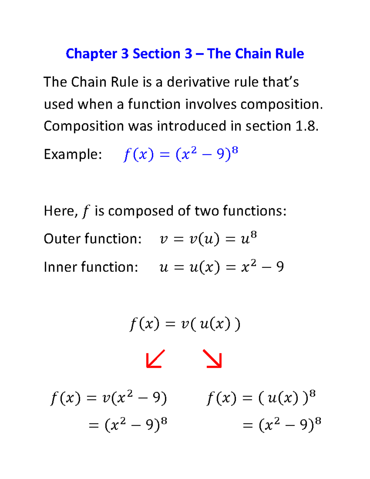 Ch 3 Sec 3 - Ch 3 Sec 3 of Calc offered at Indiana University - Chapter 3 Section 3 – The Chain ...