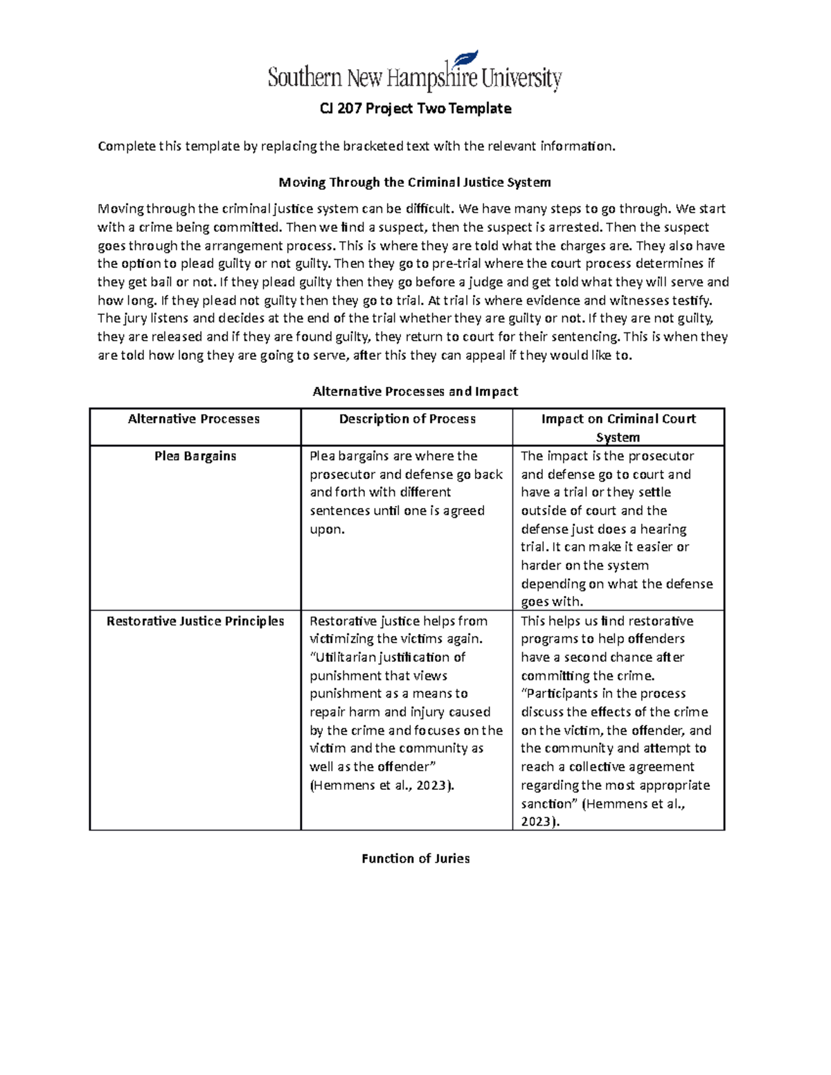 CJ 207 Project Two Template - CJ 207 Project Two Template Complete this ...