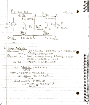 Circuits Lab Pre-lab 2 - Questions completed in preparation for ...