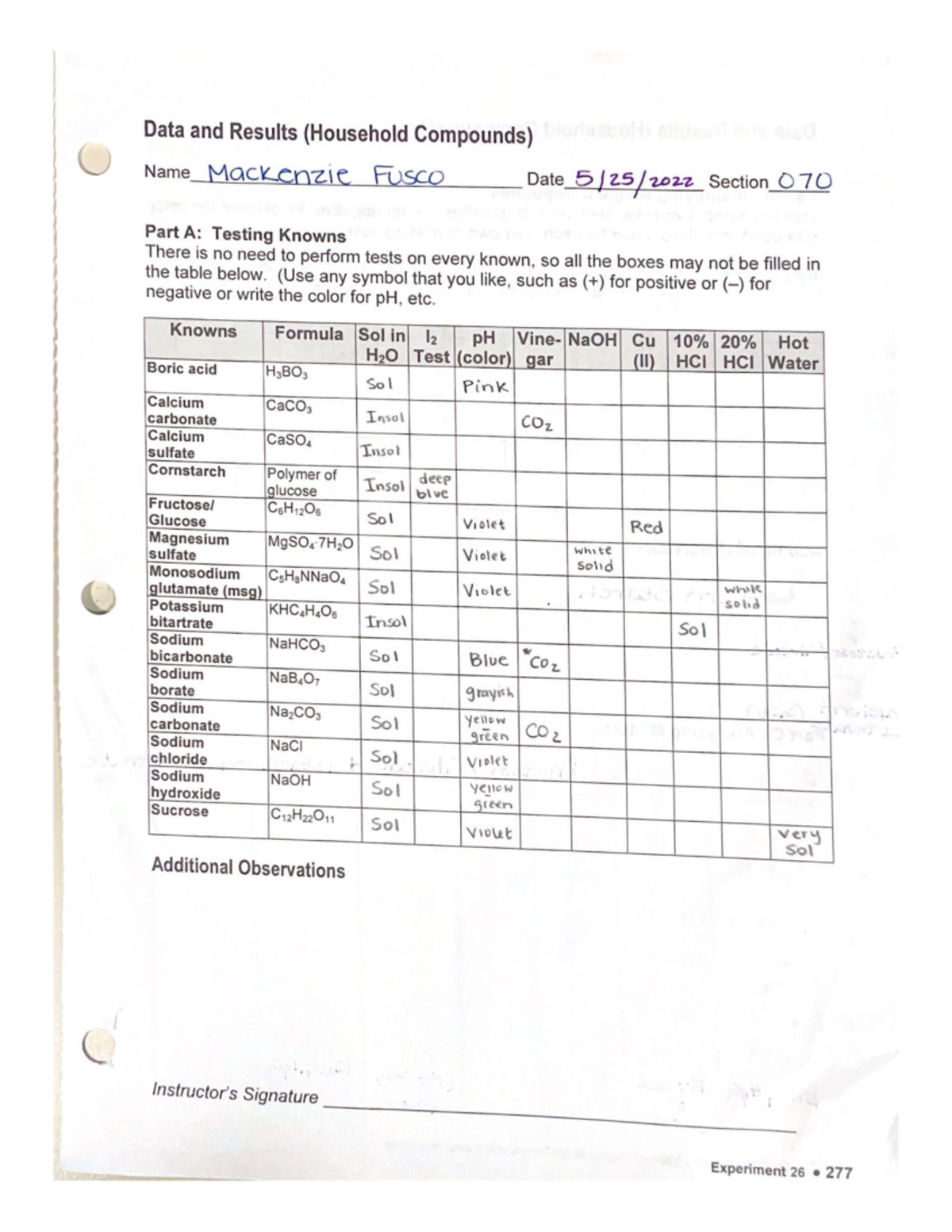 Household Compounds Experiment #8 - CHEM 163 - Studocu