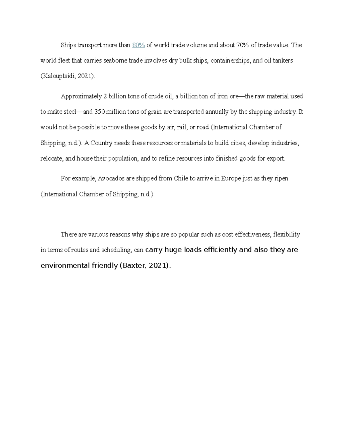 Group Case Study 1 - Summary Operations Management - Ships transport ...