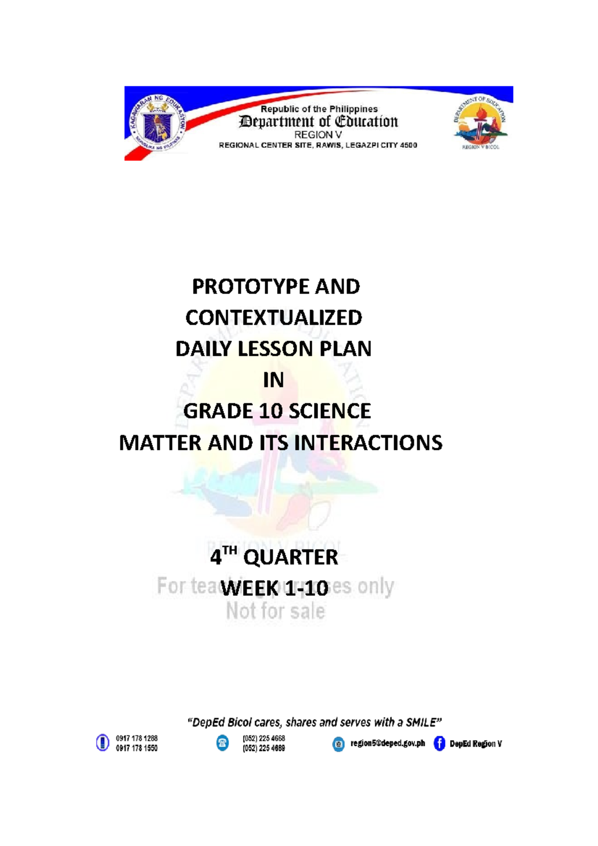 Science-10-q4 - Examination - PROTOTYPE AND CONTEXTUALIZED DAILY LESSON ...