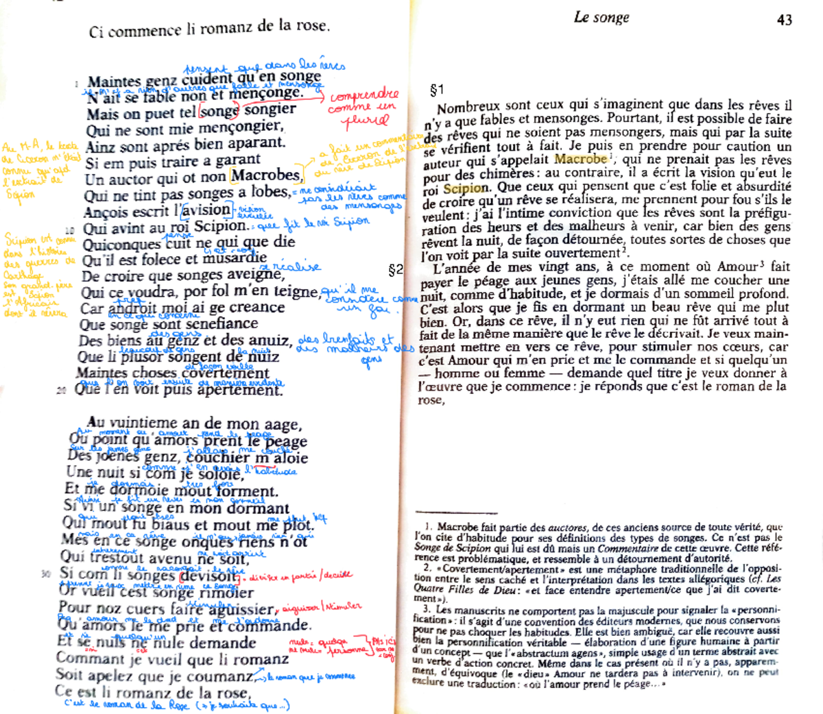 Roman Rose 1-128 - Etudes des textes anciens du MA - Le songe 43 Ci ...