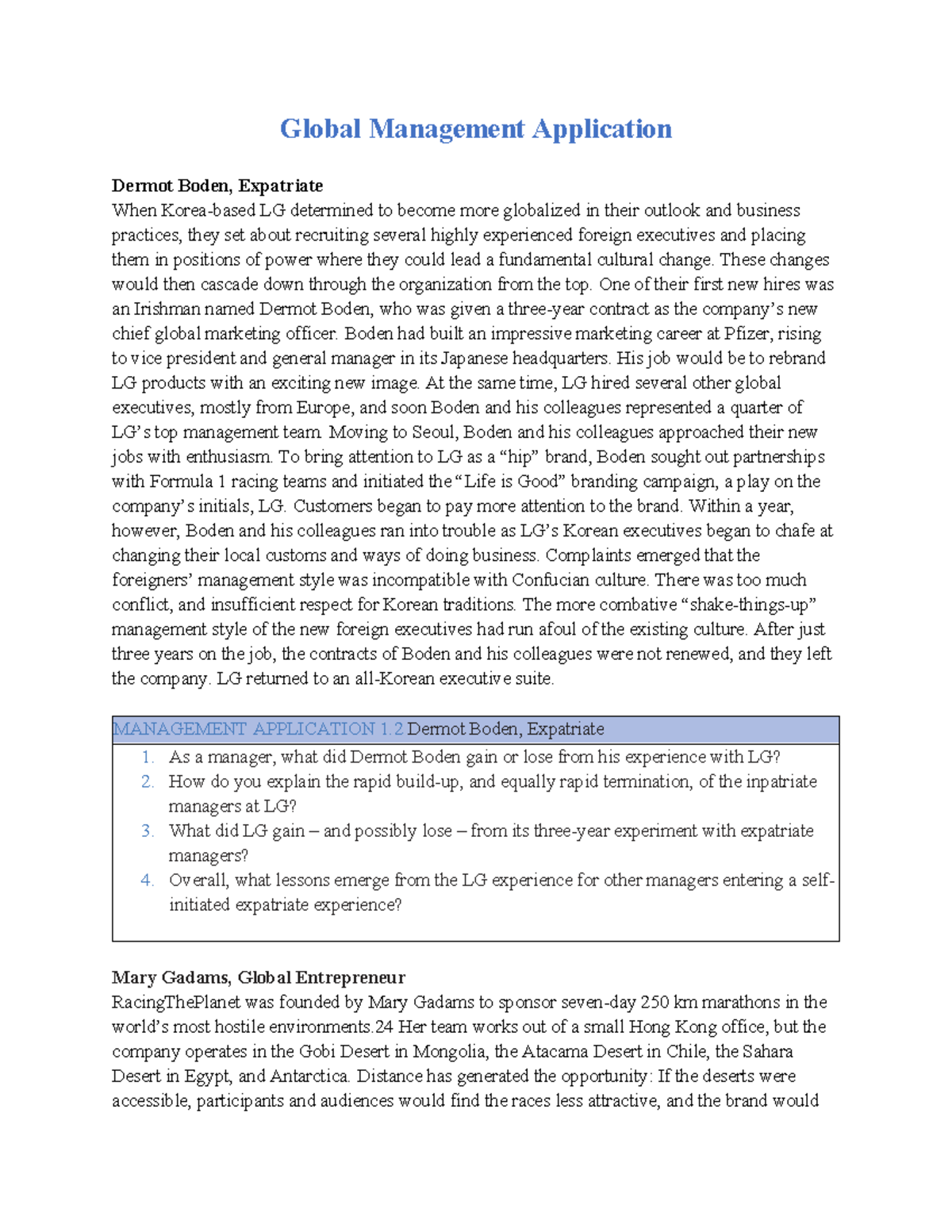 Management Application - Global Management Application Dermot Boden ...