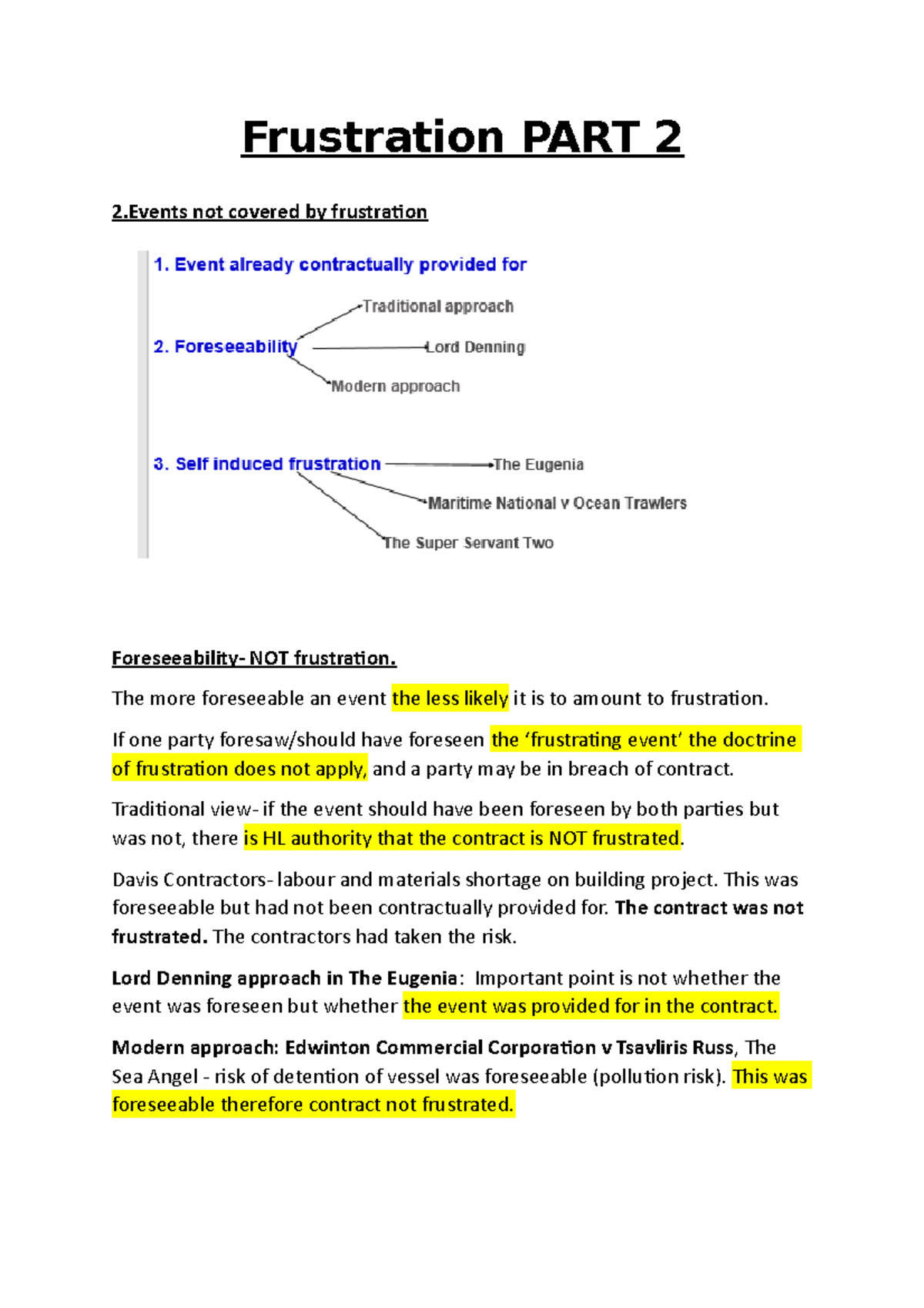 Frustration - The more foreseeable an event the less likely it is to ...