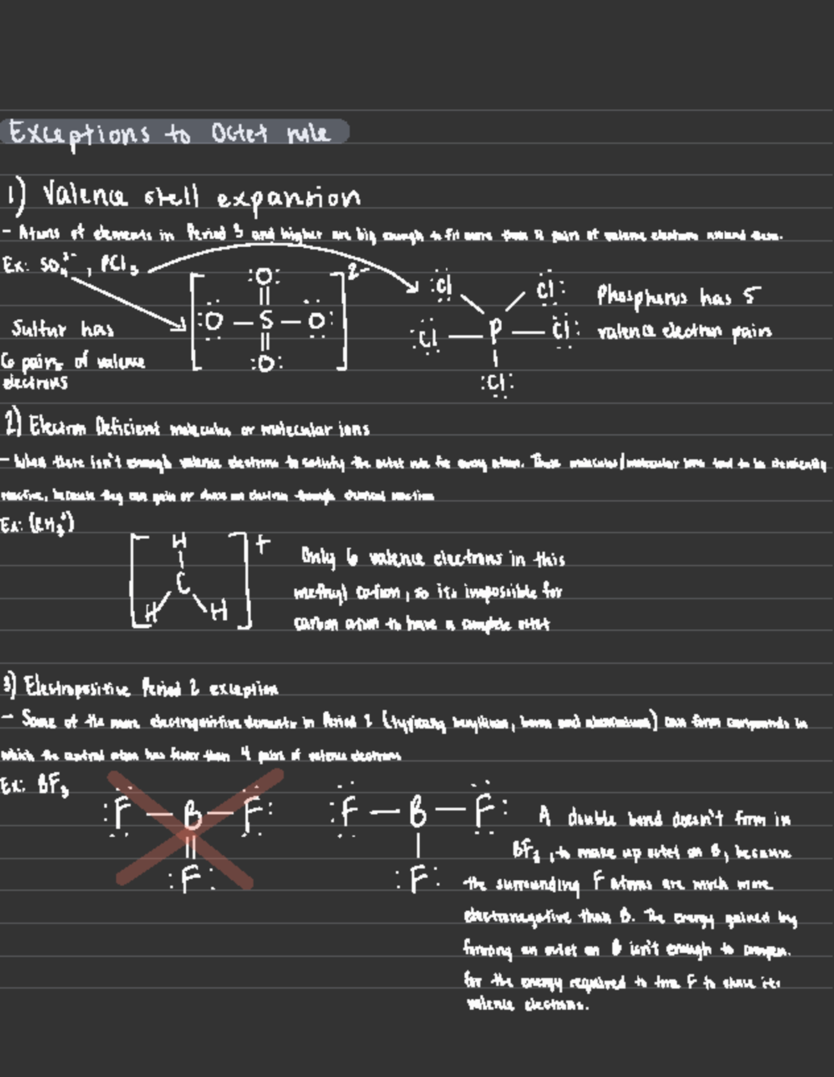 Aleks Note: Octet Rule exceptions - Exceptions to octet rule 1) Valence ####### shell expansion ...