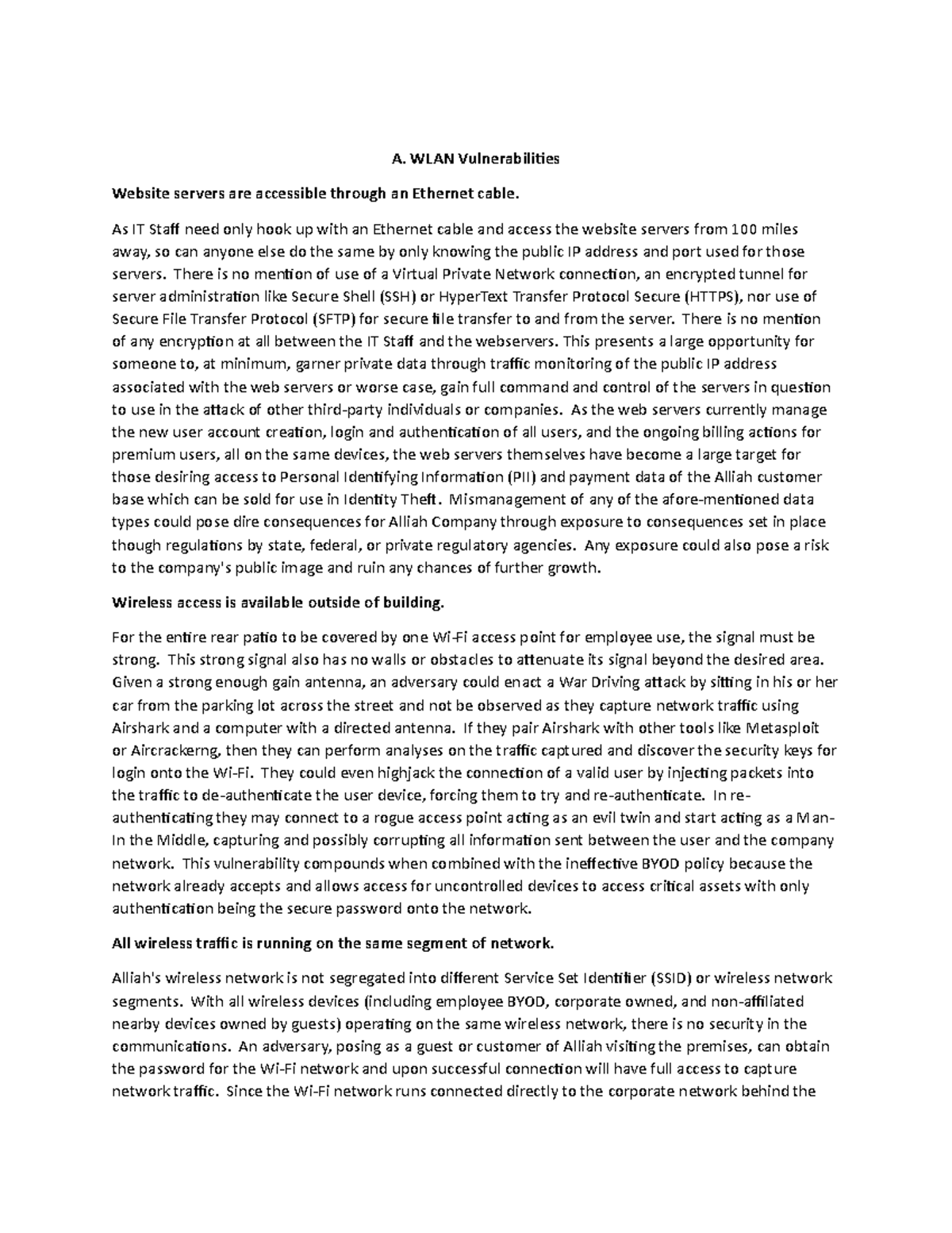 C844 Task 2 Wireless Network Security and BYOD Device Policy with ...