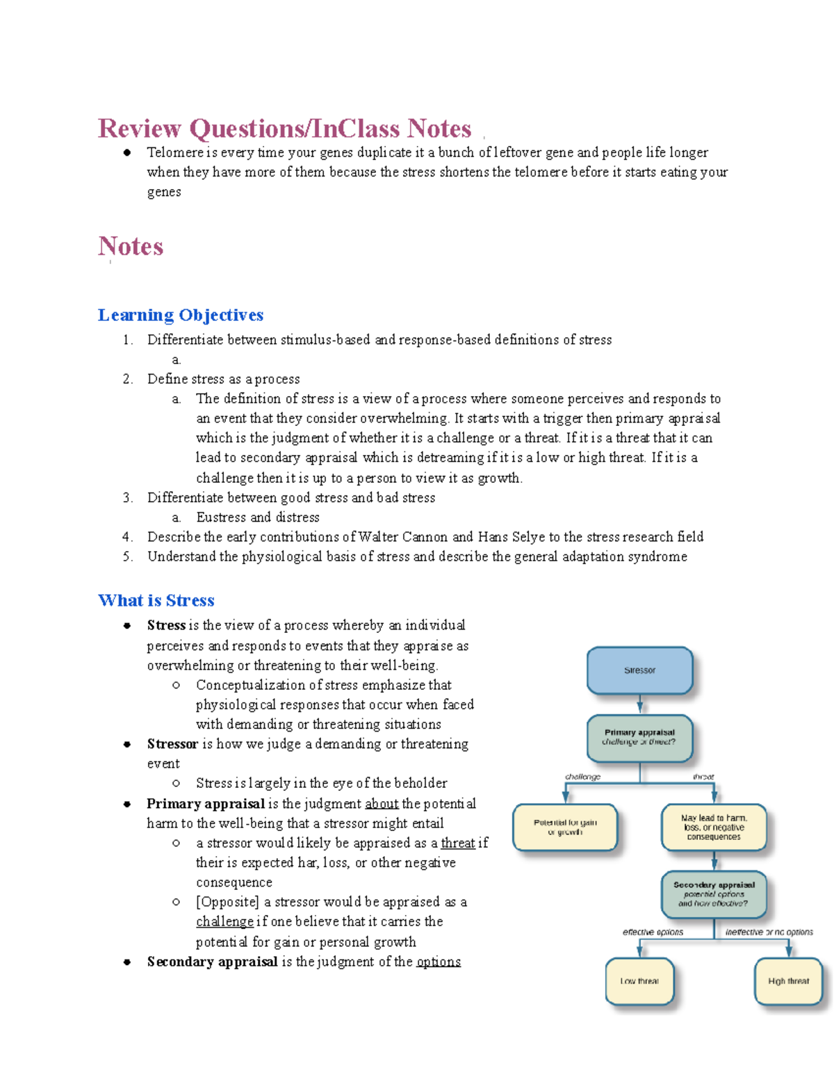 Chapter 14 - OpenStax textbook notes - Review Questions/InClass Notes ...