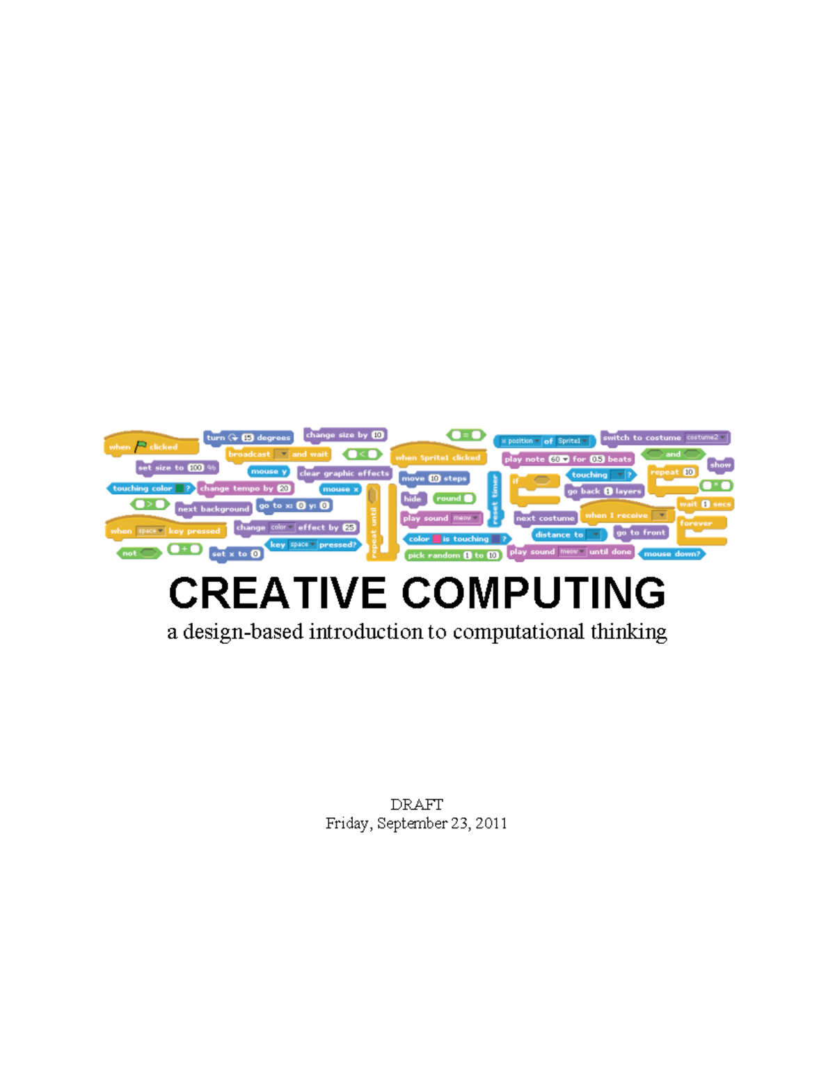 Scratch-curriculum - Scrach info - CREATIVE COMPUTING a design-based ...