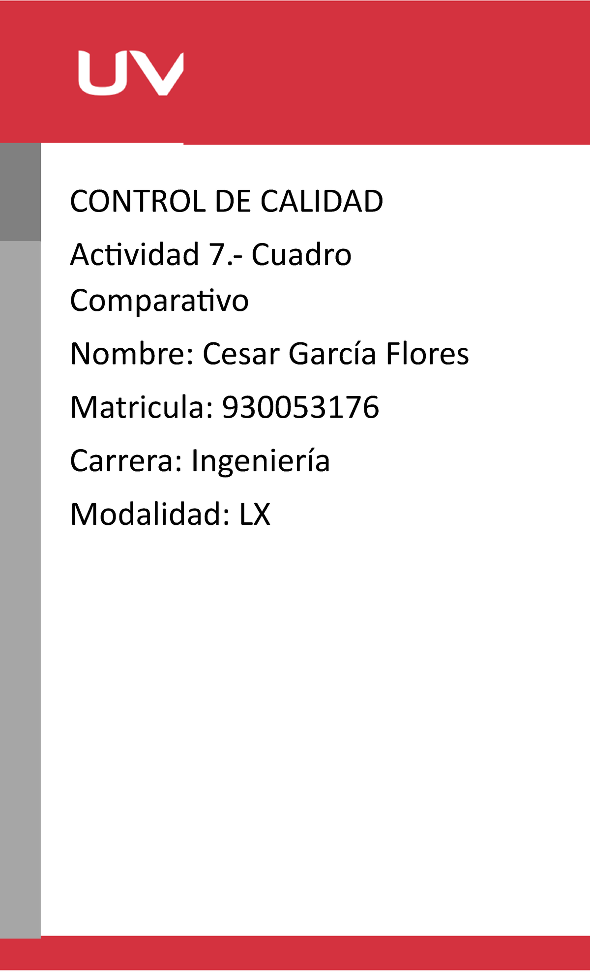 A7 CGF - actividad 7 uvm control de calidad - CONTROL DE CALIDAD ...