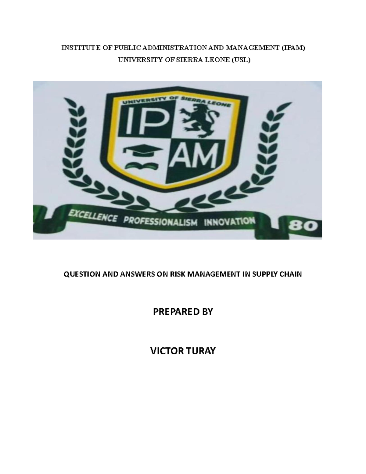 RISK Management - COOPERATE reporting - INSTITUTE OF PUBLIC ...