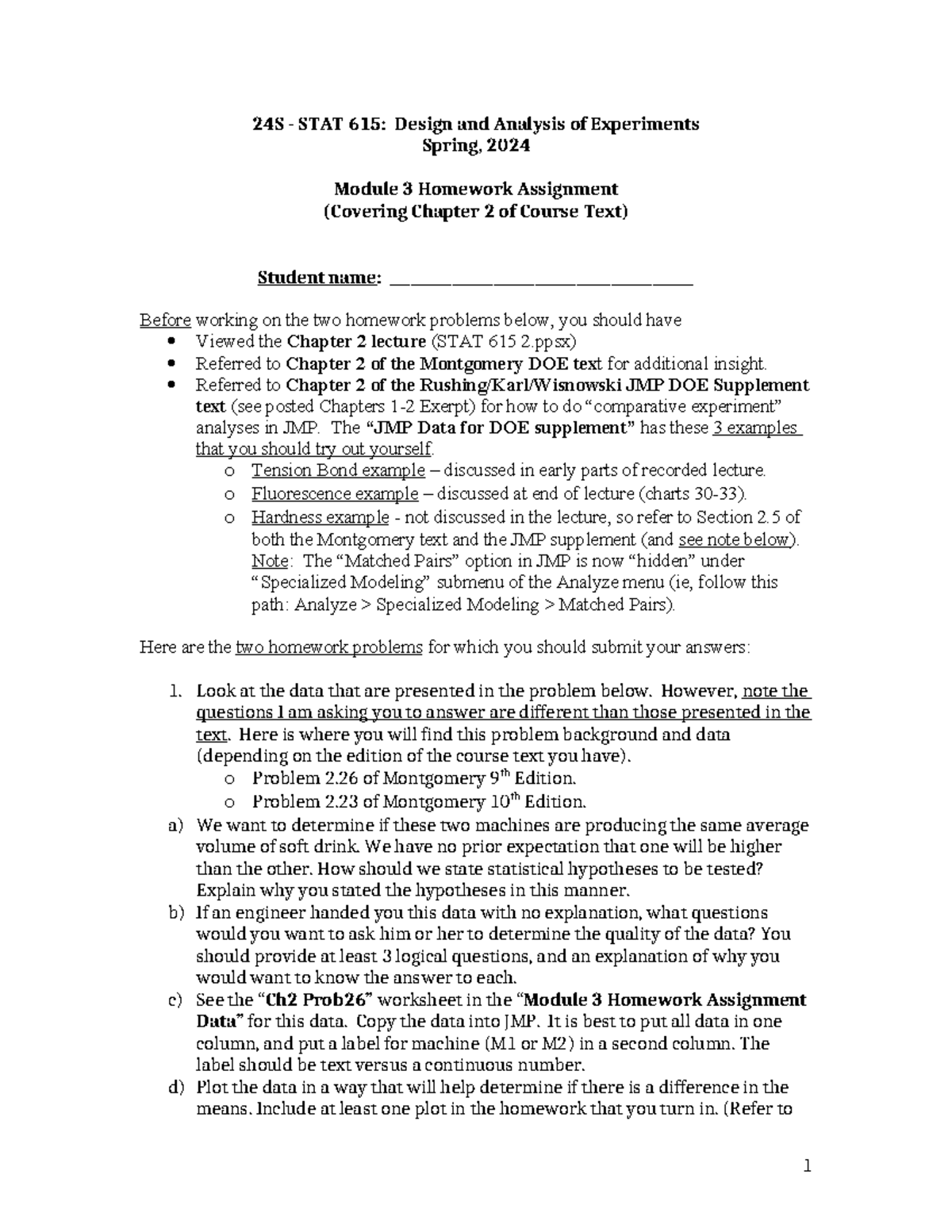STAT615 24S Module 3 Homework Assignment - 24S - STAT 615: Design and Analysis of Experiments ...