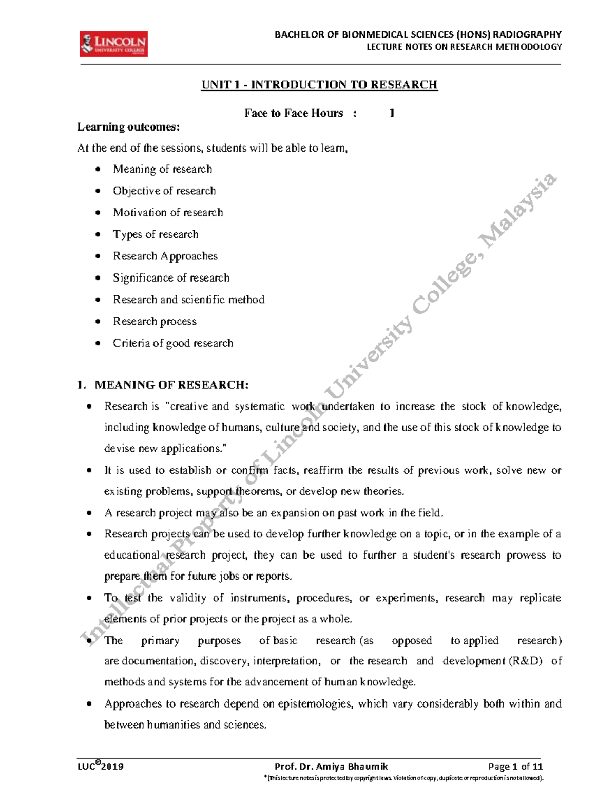 UNIT 1 - Introduction TO Research - Warning: TT: undefined function: 32 ...