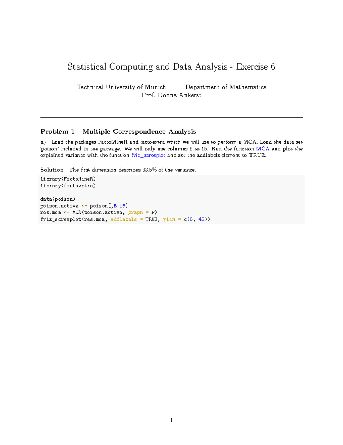Solutions 6 - Study Material Summer Semester - Statistical Computing and Data Analysis ...