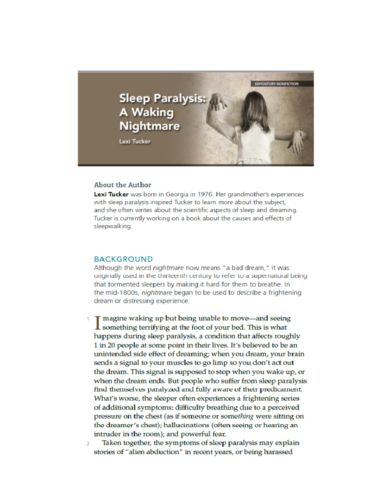 Sleep Paralysis - :),,,,,,,,,,,,,,,,,,,, - EXPOSITORY NONFICTION Sleep ...