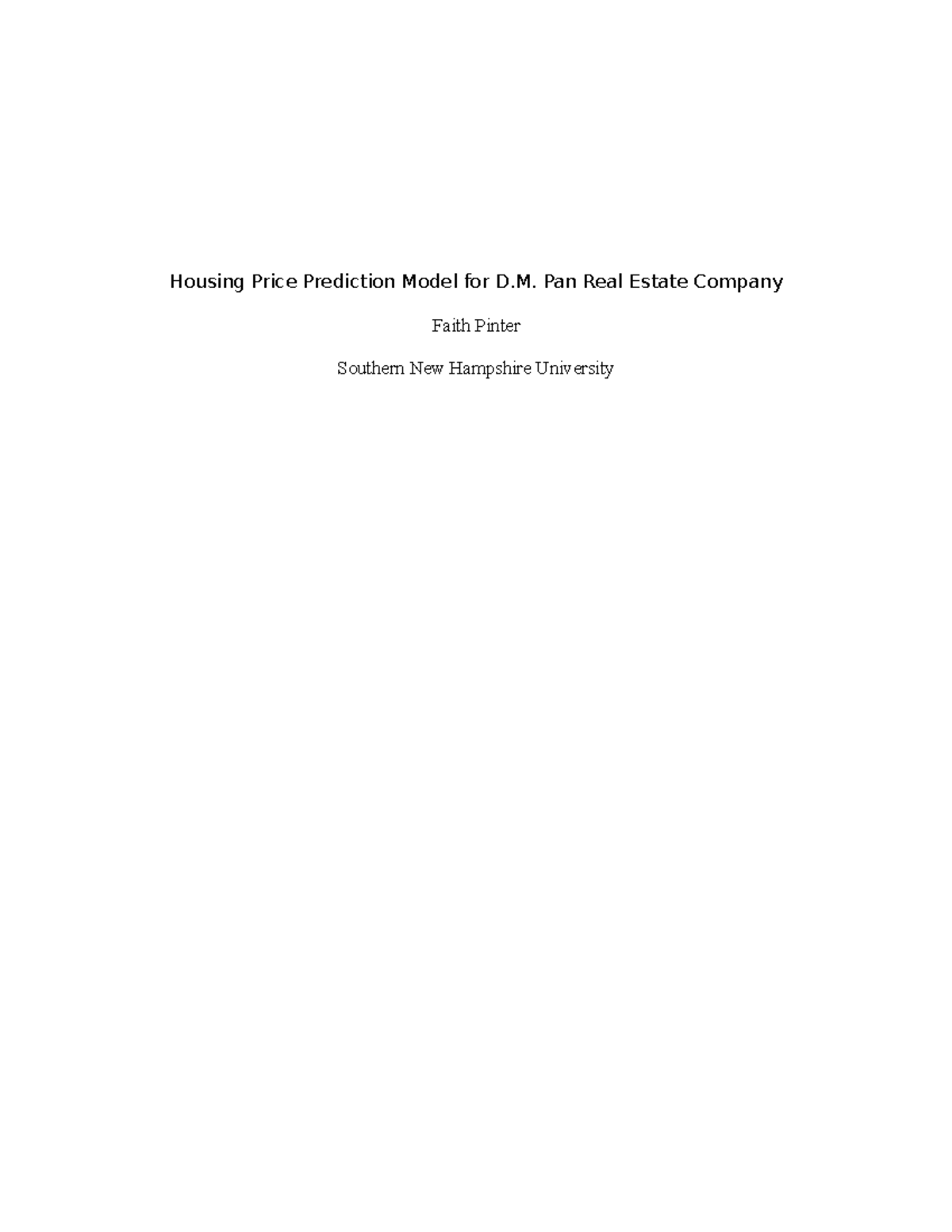 MAT 240 Module Three Assignment Template - Housing Price Prediction ...