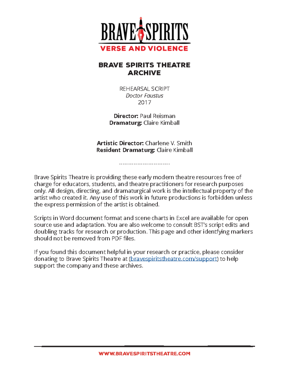BST Archive Faustus 2017 Rehearsal Script - Brave Spirits ...