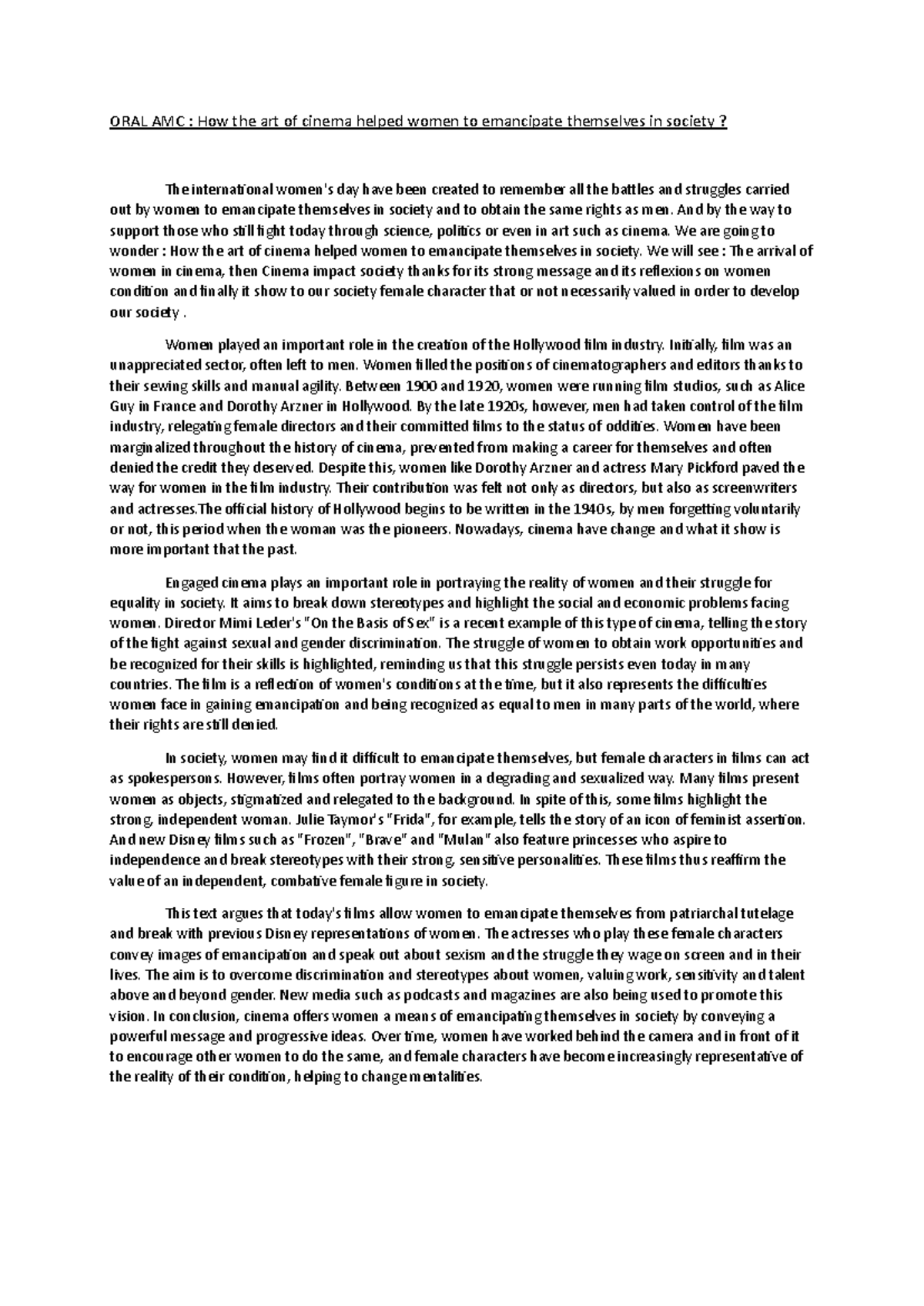 ORAL AMCv - n jk - ORAL AMC : How the art of cinema helped women to ...