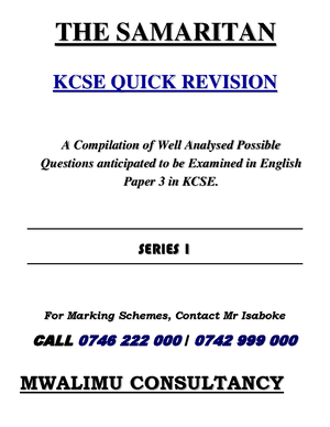 THE Samaritan Setbook Summary - THE SAMARITAN SETBOOK SUMMARY NOTES ...