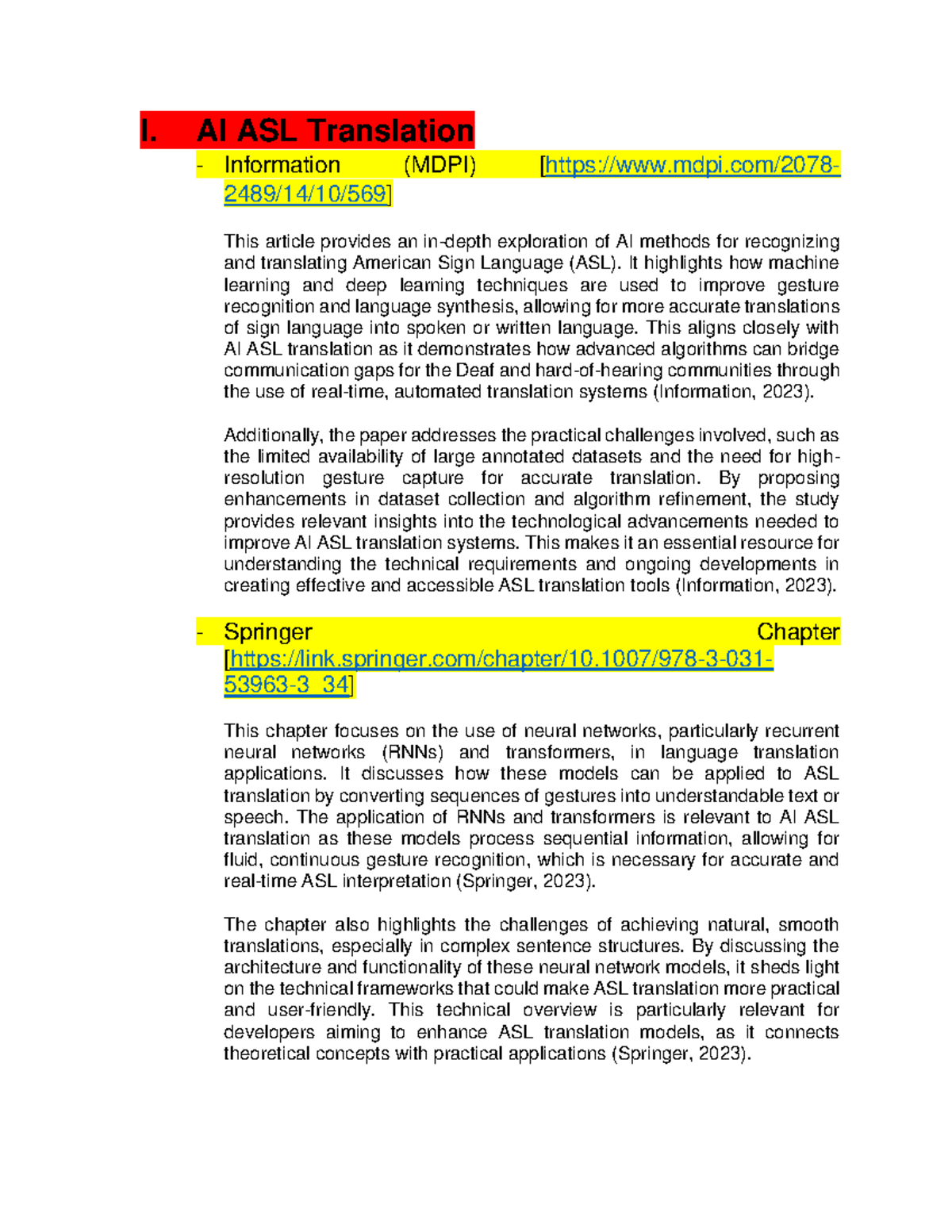 Aiaiai - summarized topics for each rrl in stufy - I. AI ASL ...
