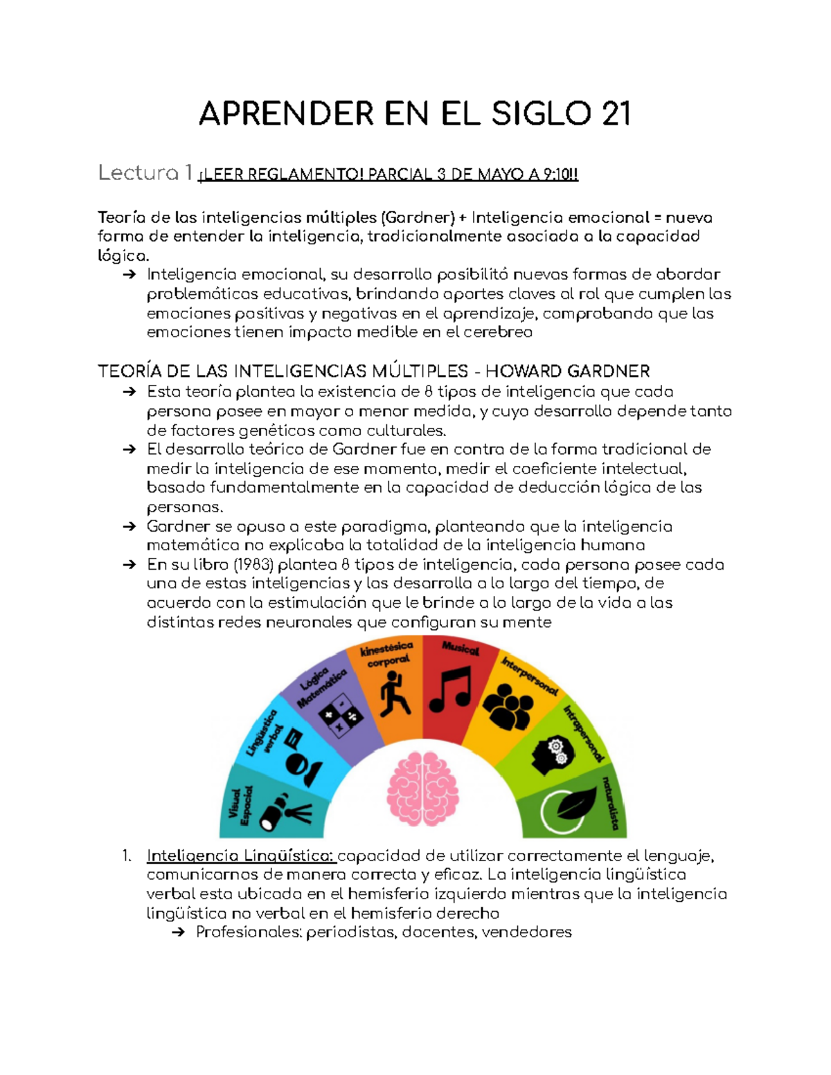 Modulo 2 Resumen Aprender Siglo 21 - APRENDER EN EL SIGLO 21 Lectura 1 ...