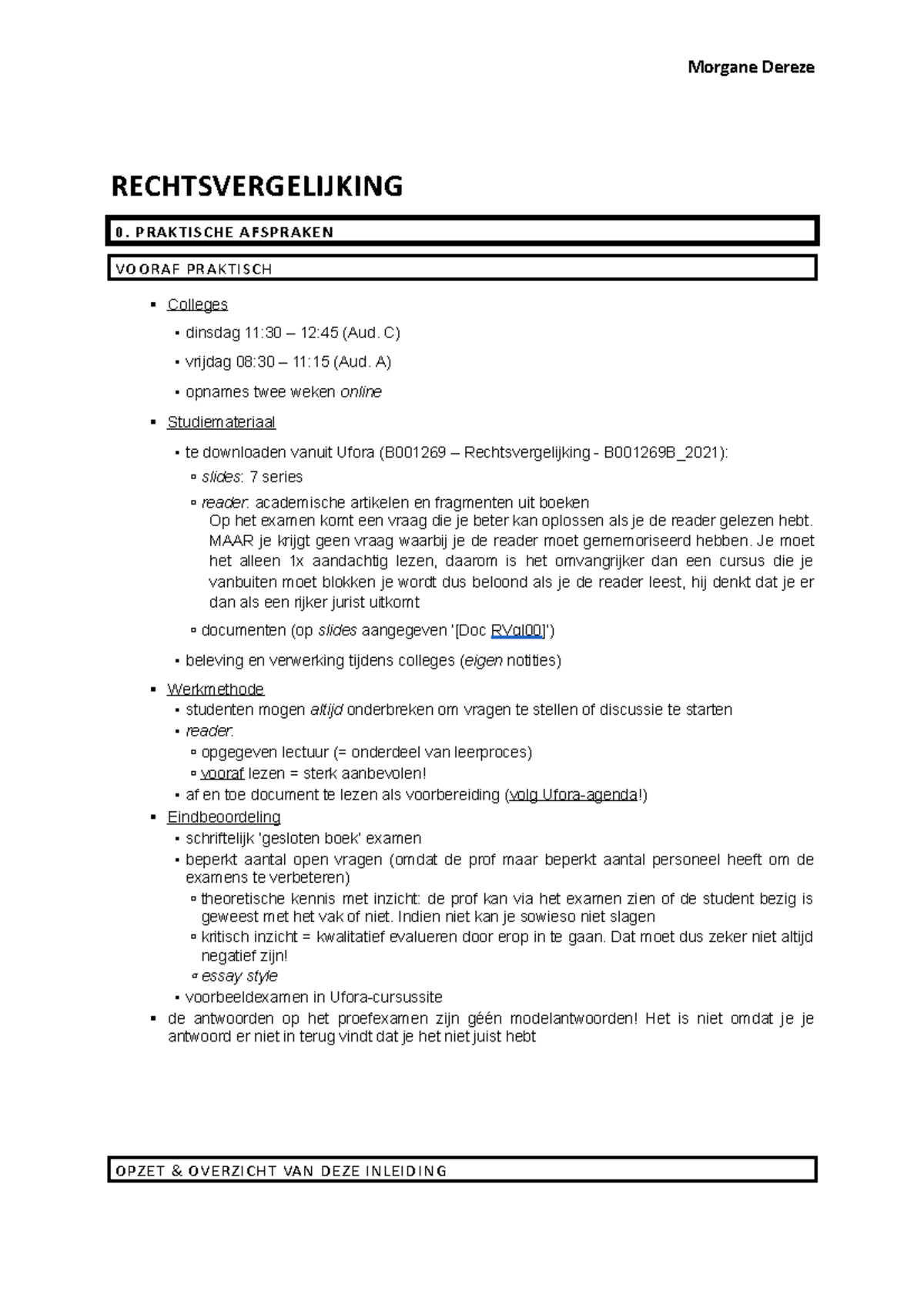 Rvgl deel 1 - Rechtsvergelijking, eerste master rechten - Morgane ...