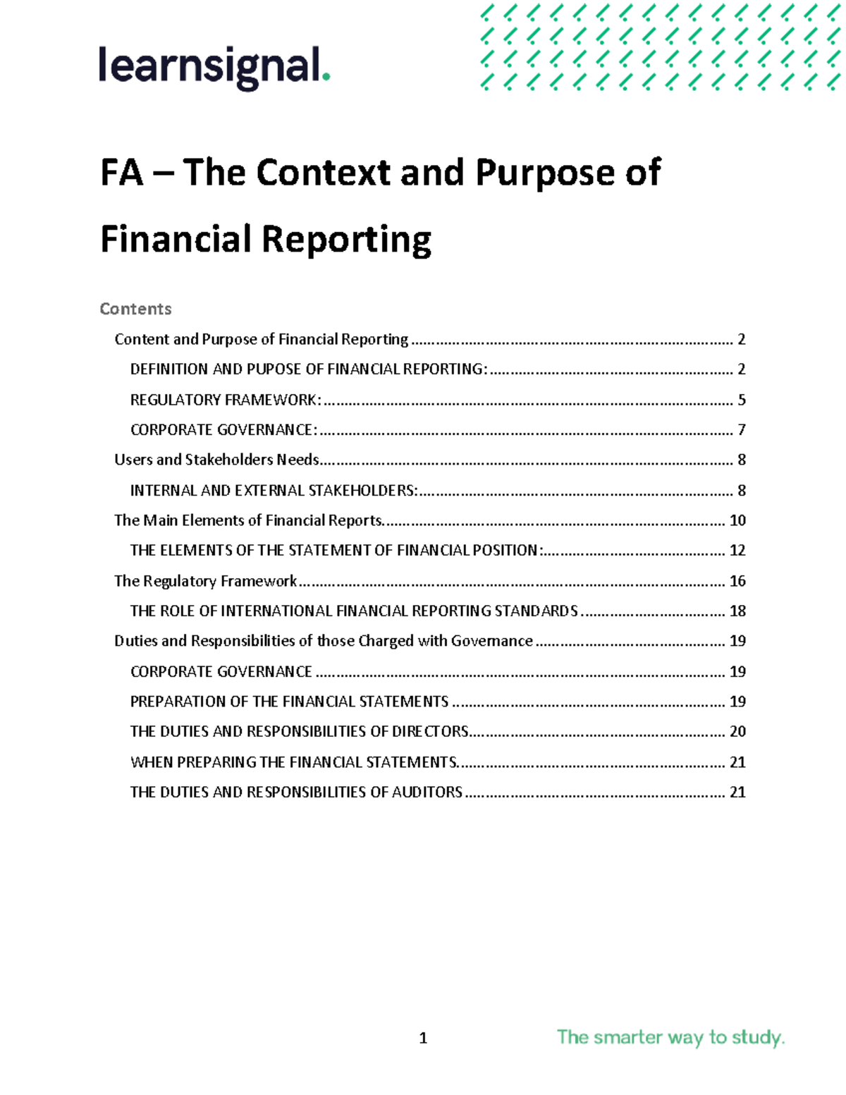 FA - SUMMARIES OF LECTURES FORM - FA – The Context and Purpose of ...