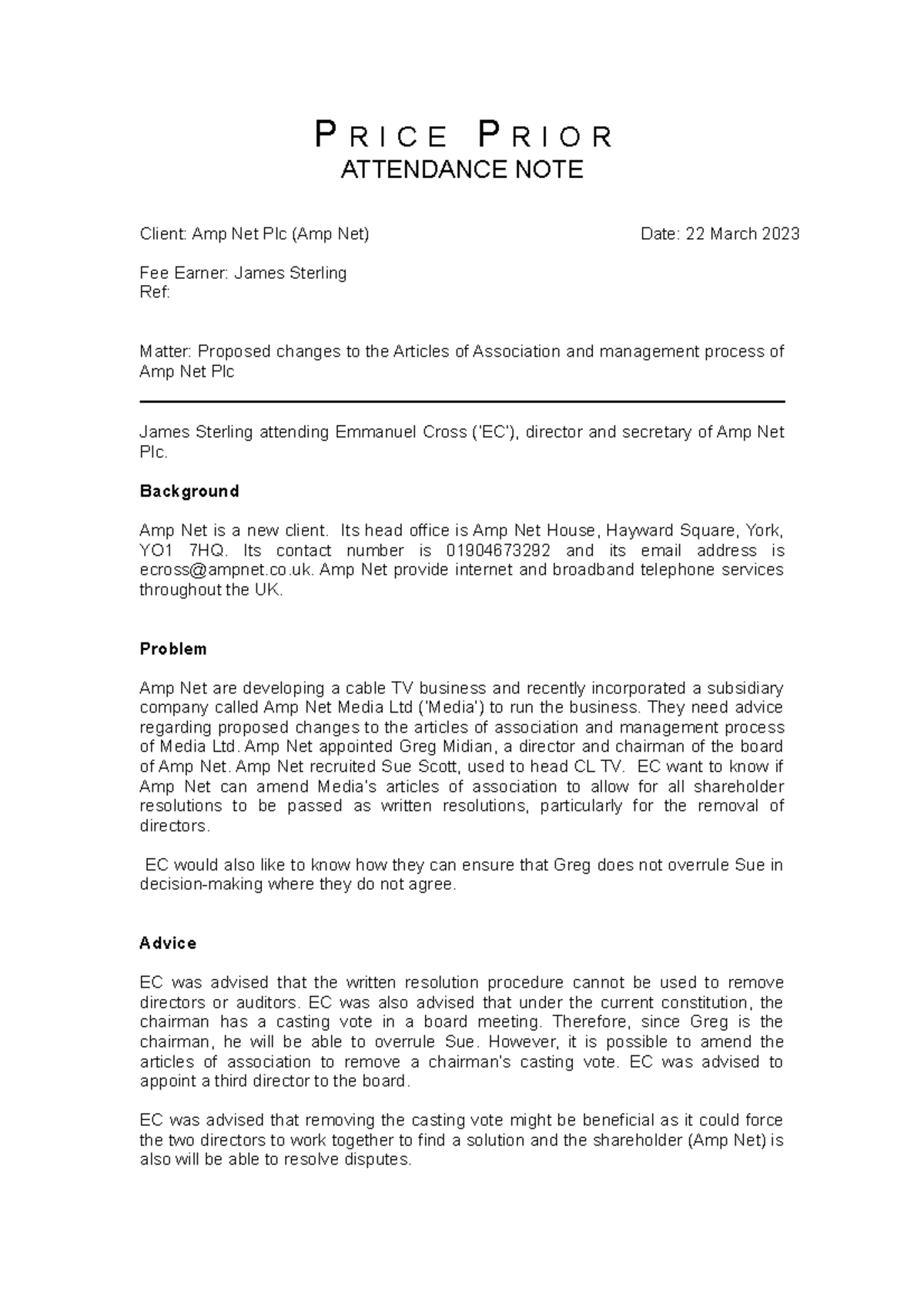 Attendance note template - BPP - Studocu