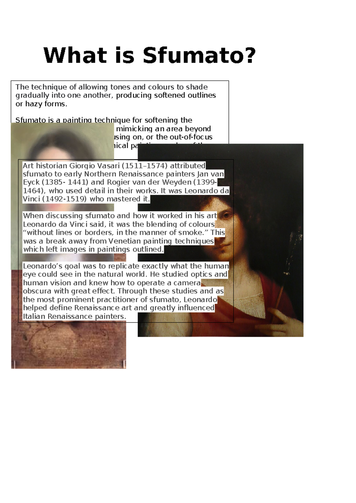 What is Sfumato - What is Sfumato? The technique of allowing tones and ...