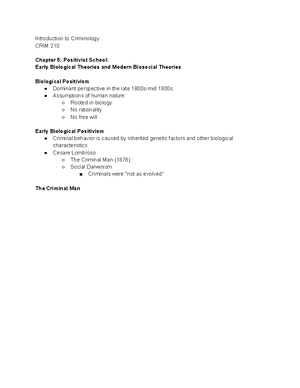 Intro to Crim 2 - Lecture notes based on textbook chapters ...