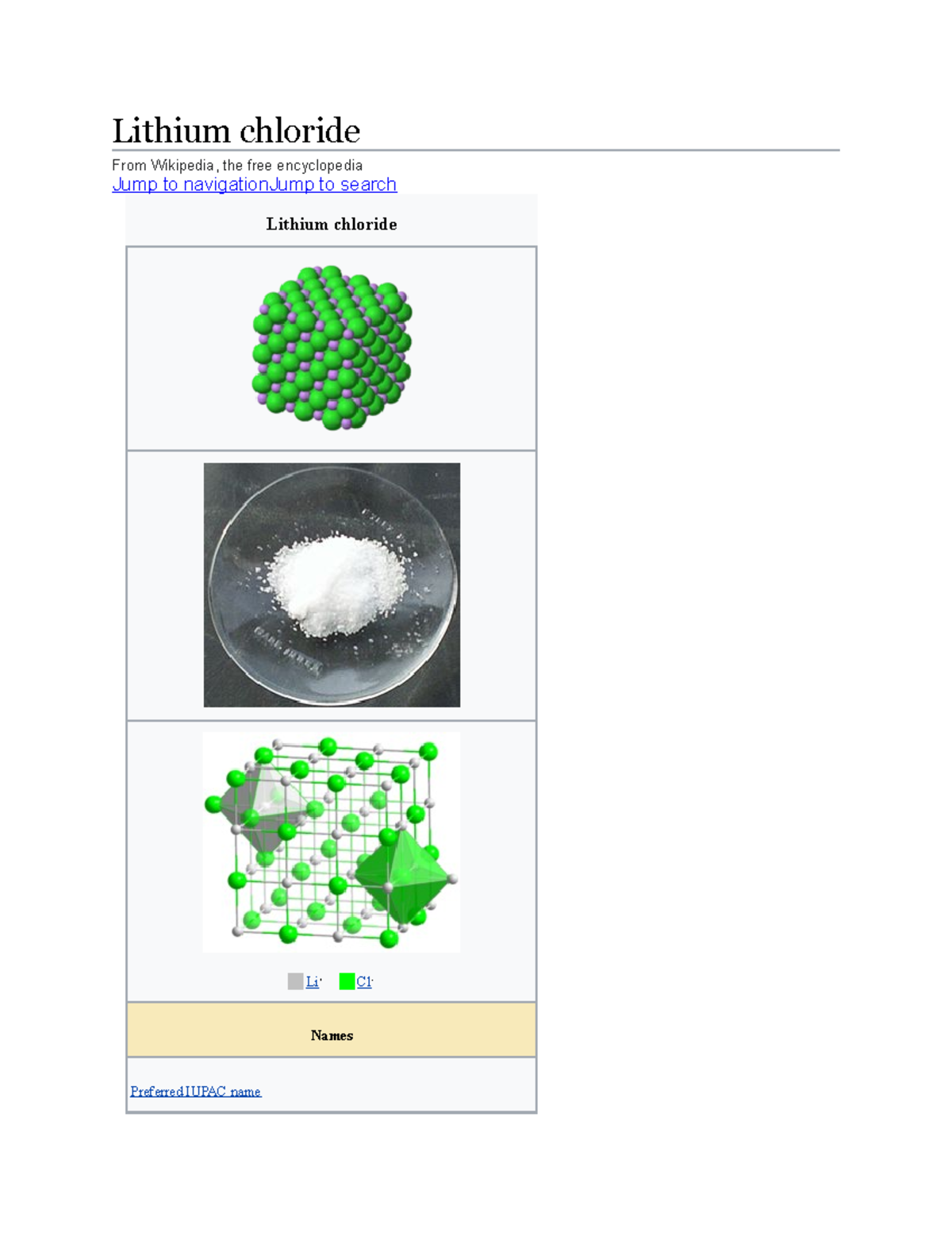 19C - Lecture notes 4 - Lithium chloride From Wikipedia, the free ...