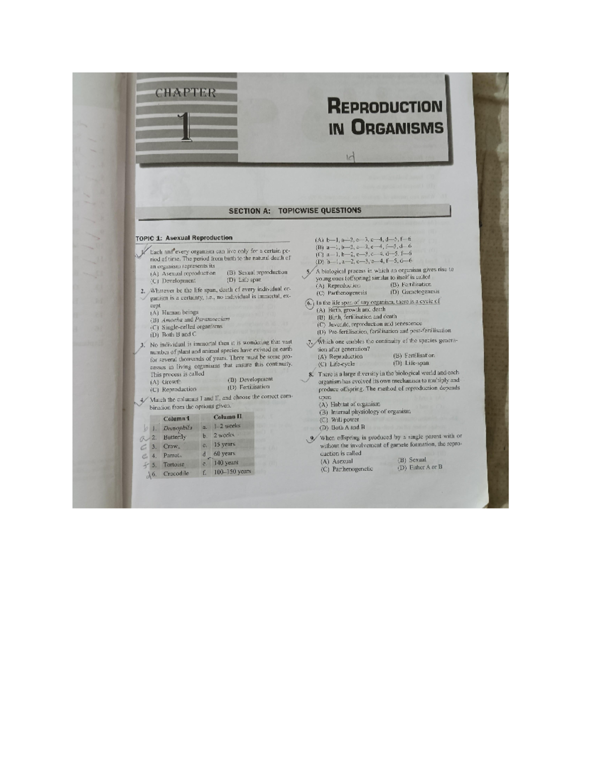 Plus 2 Biology chapter one notes and previous question - Studocu