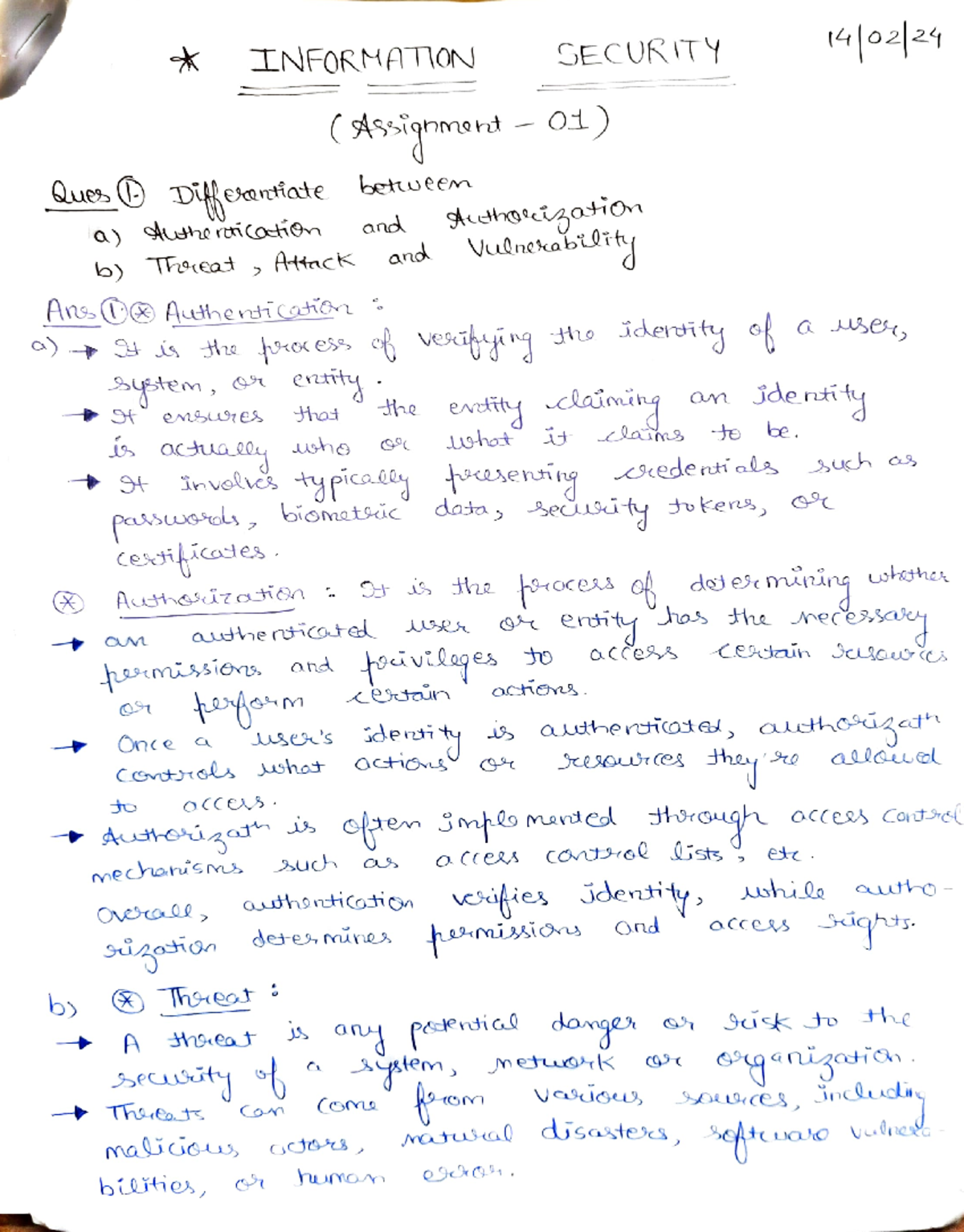Info Sec Assignment Theory - Computer Science - Studocu