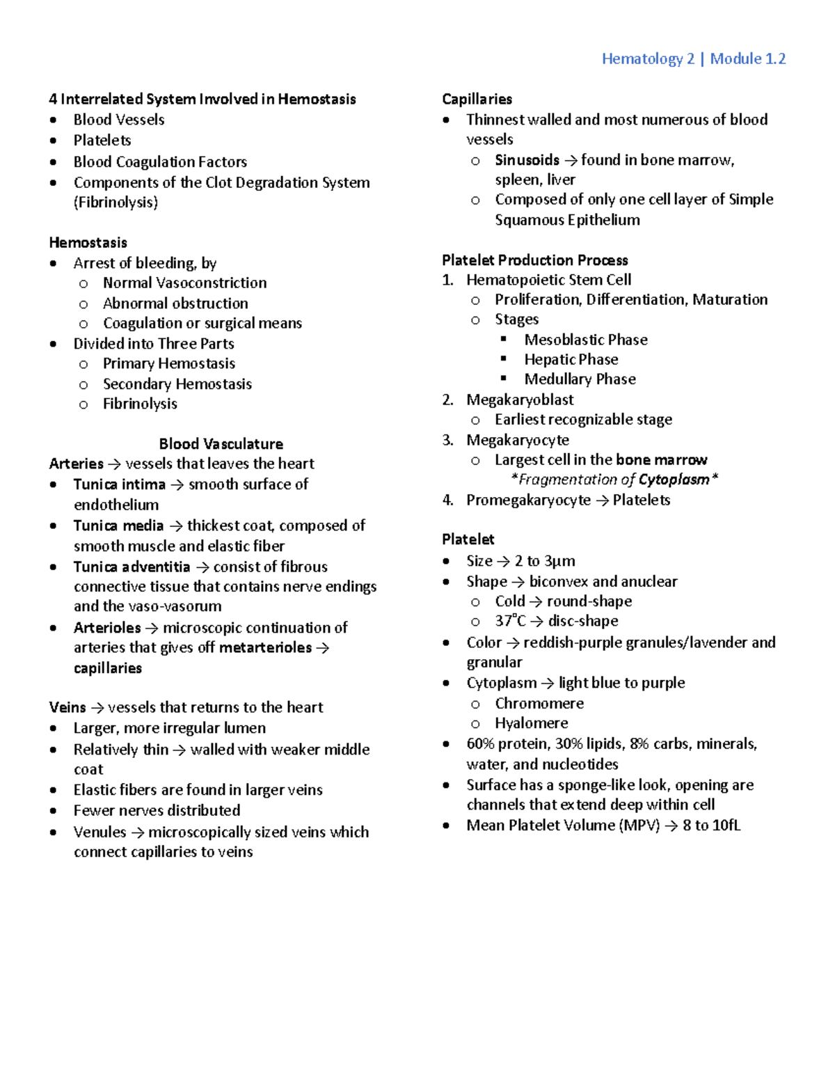 Hematology Overview - 4 Interrelated System Involved in Hemostasis ...
